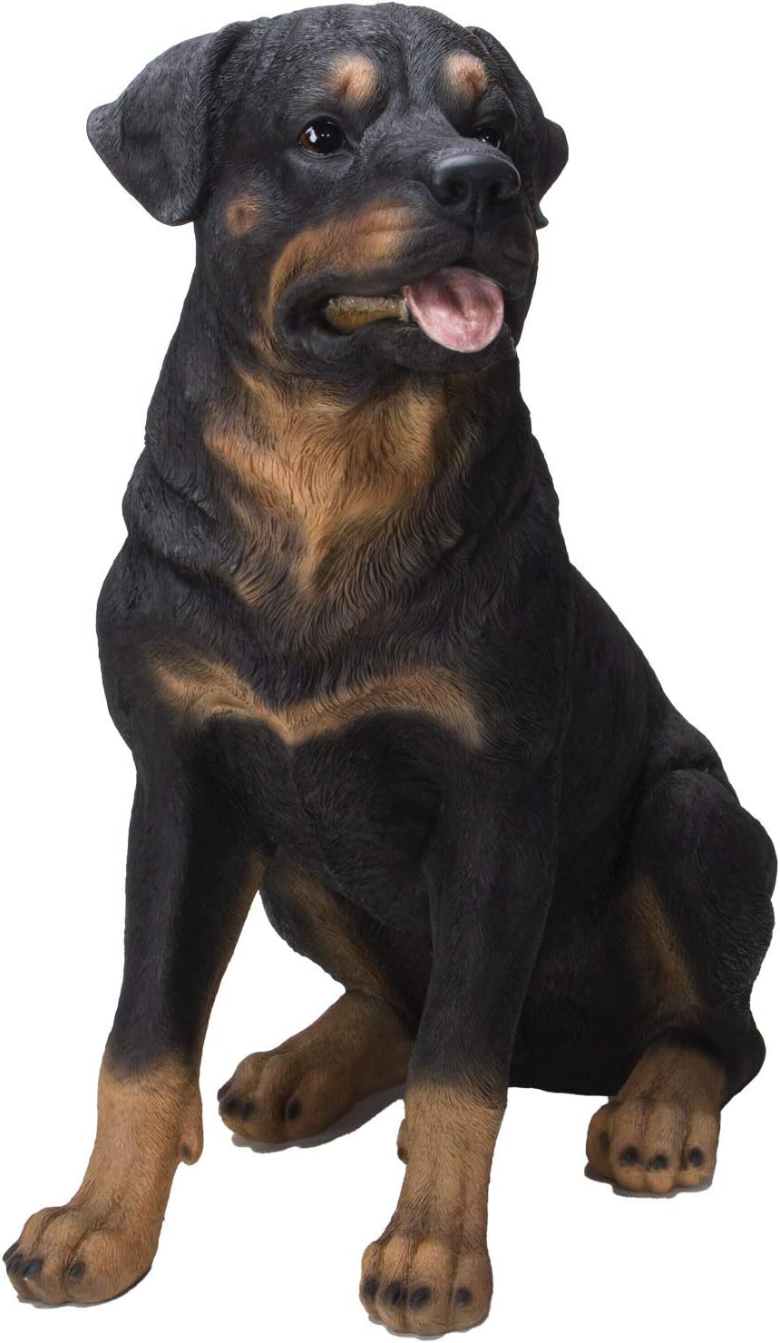 Amazon.com: POCHY Garden Dog Statue, Realistic Rottweiler Figurines ...