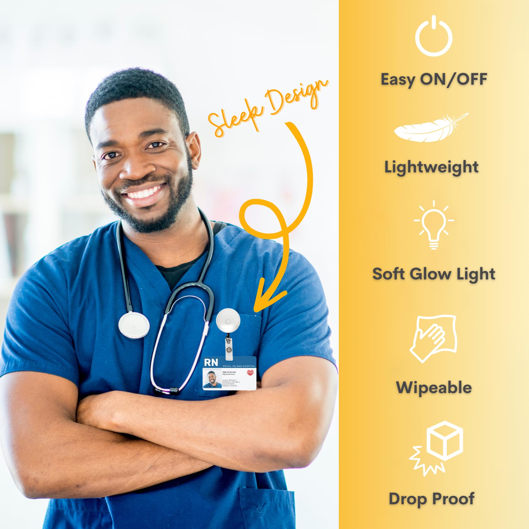 Snapklik.com : Original BadgeBright Night Shift Badge Reel Light ...