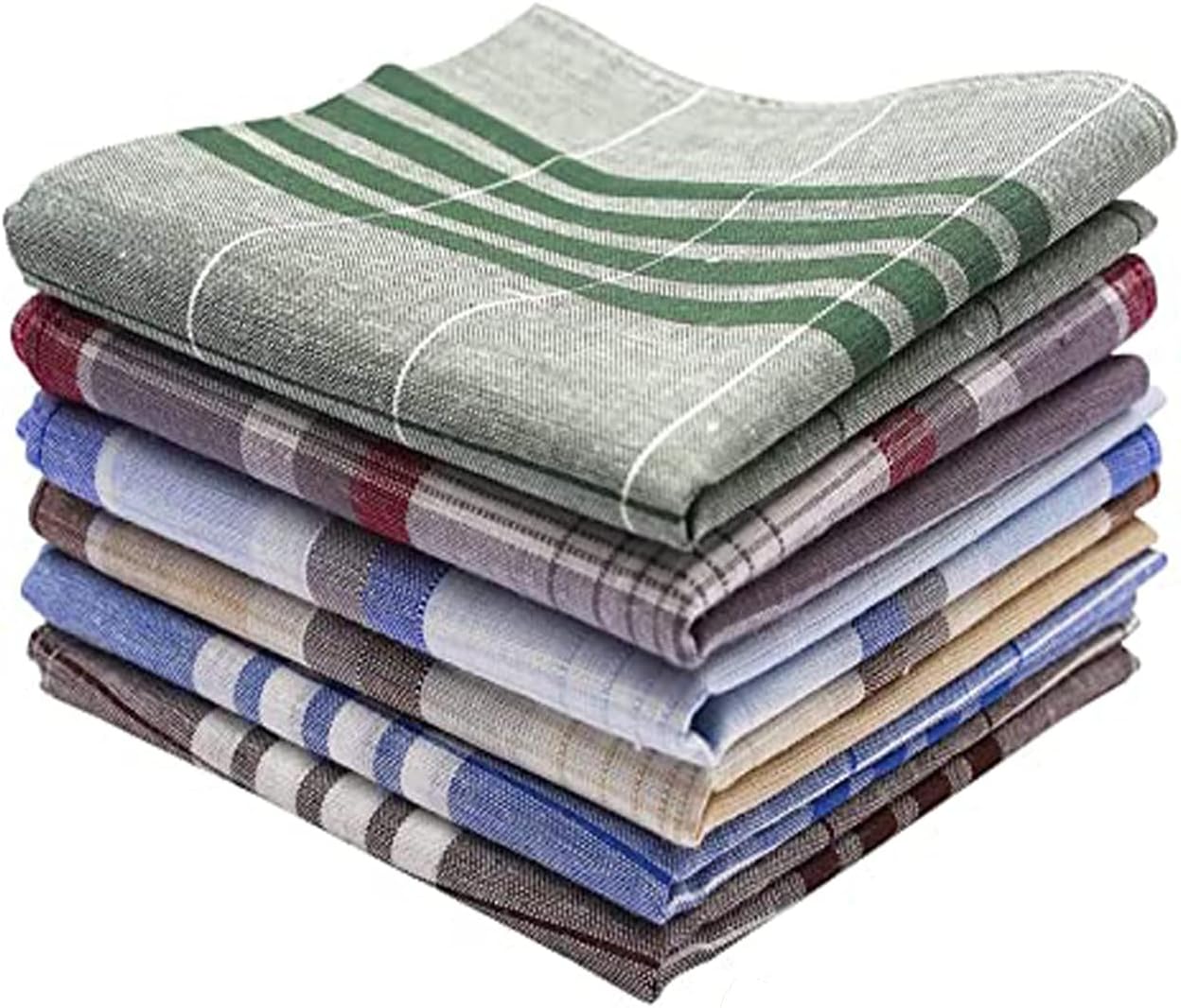 6PCS Cotton Men's Handkerchiefs, Soft Gents Hankies Set, 40 x 40CM Soft ...