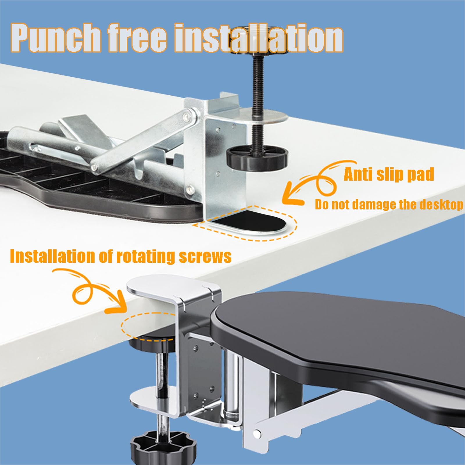 Computer Arm Rest Support Extender for Desk, Adjustable Rotating Arm ...