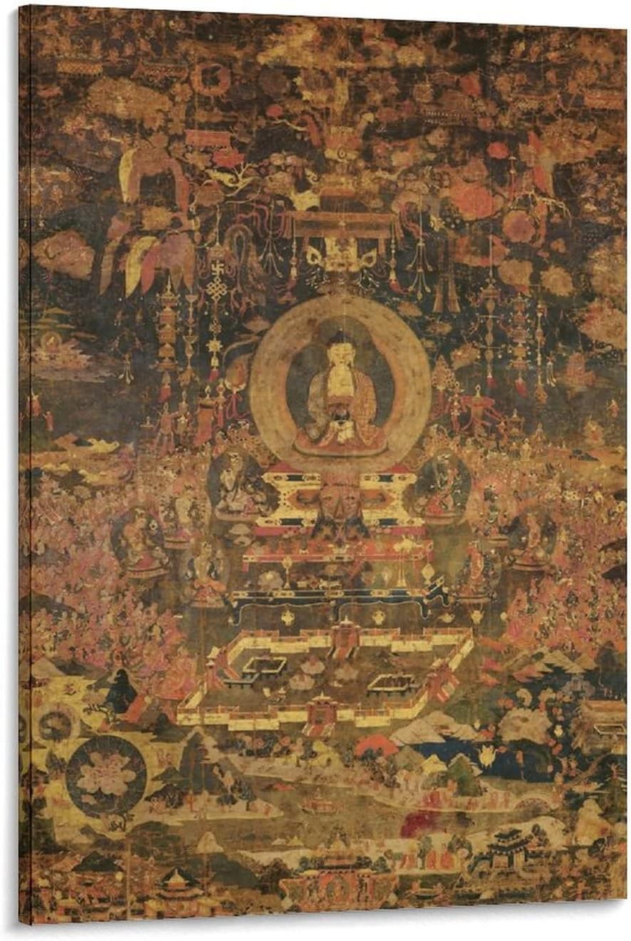 Amazon.com: Buddhist Art,Amitabha and Sukhavati,Buddha Statue,Art ...
