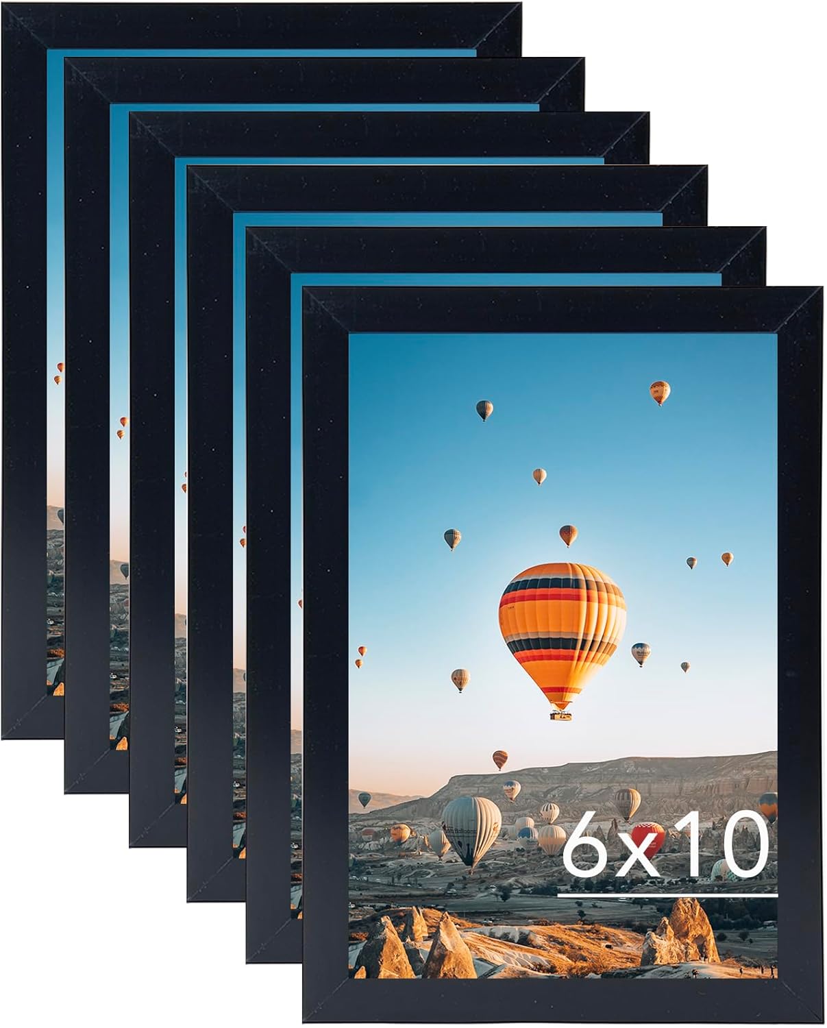 Amazon.com: JCJMY 6x10 Picture Frame Set of 6 Black for Wall Hanging or Tabletop- Wall Mounting ...