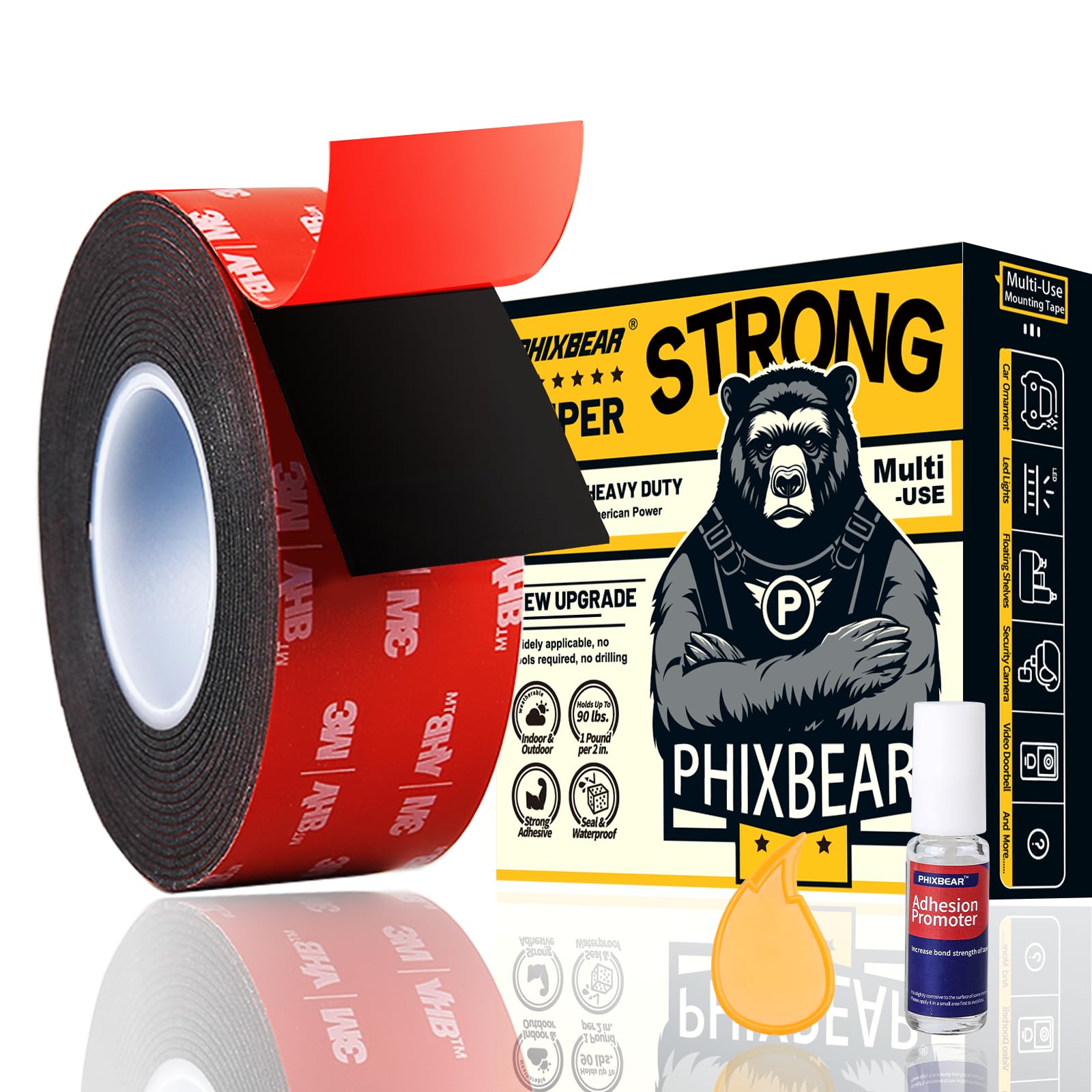 Amazon.com: PHIXBEAR Strong Double Sided Tape Heavy Duty, 1.18 x 120 in ...