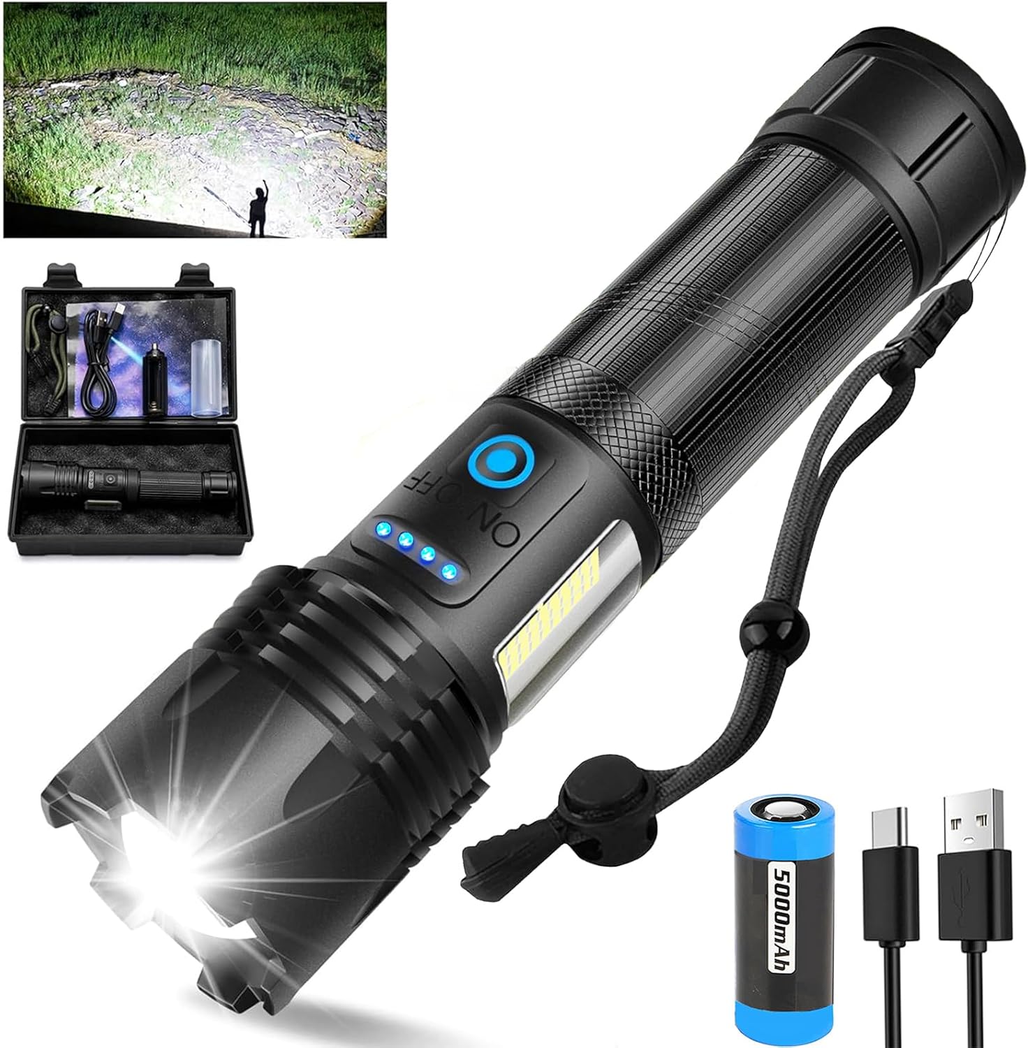 ZEUSFIRE Lampe Torche LED Ultra Puissante, 100000Lumens Lampe Lorche ...