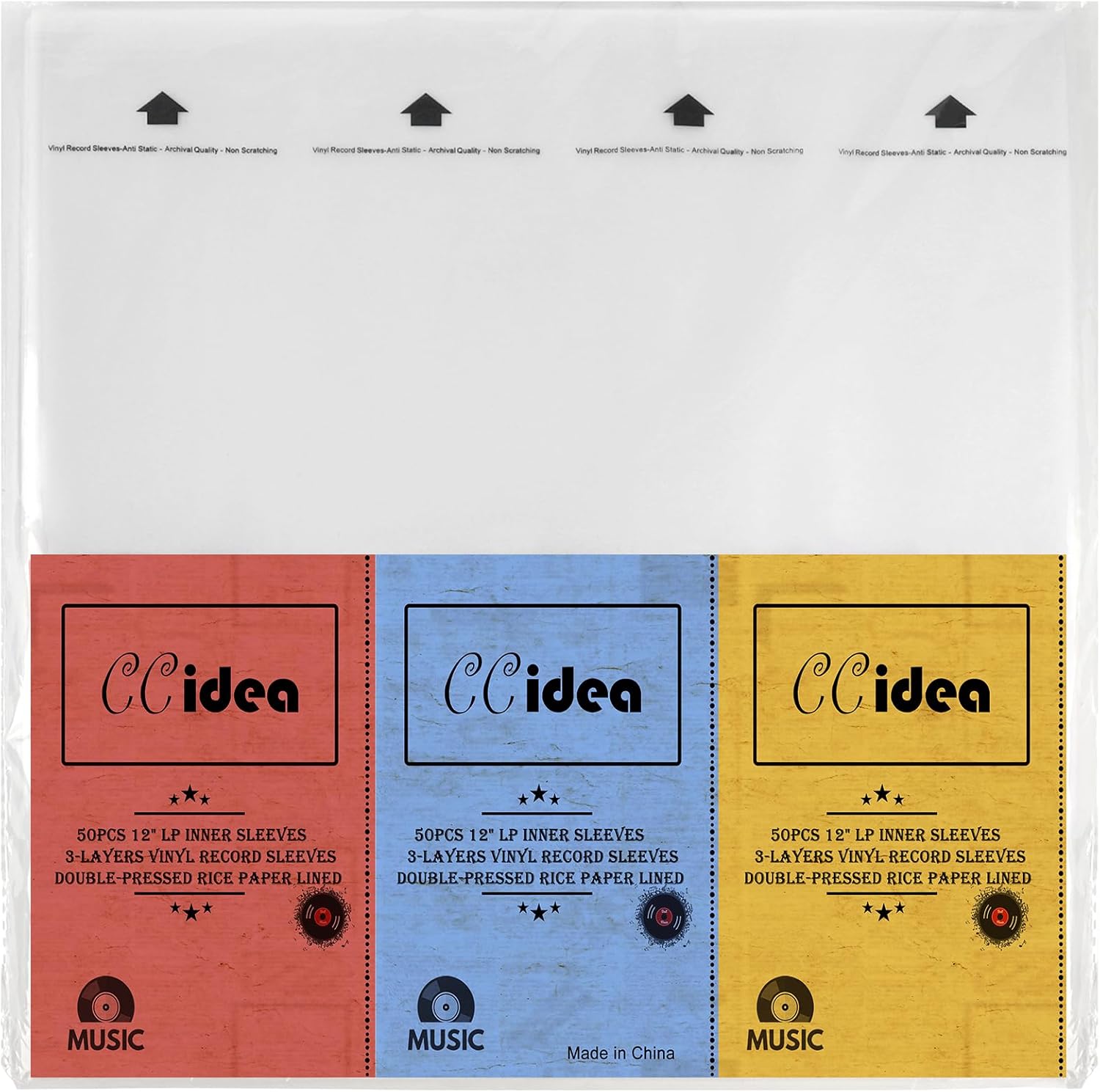 Amazon.com: CCidea 50 Premium Rice Paper Anti-Static LP Inner Sleeves ...