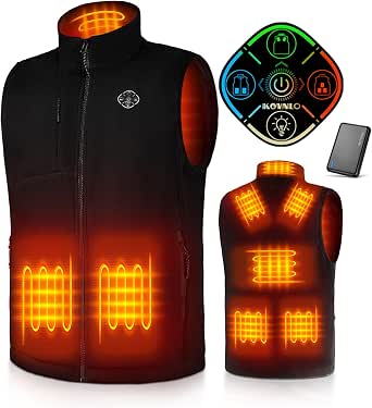 KOVNLO Heated Vest for Men with Battery Pack Included, Soft Fleece ...