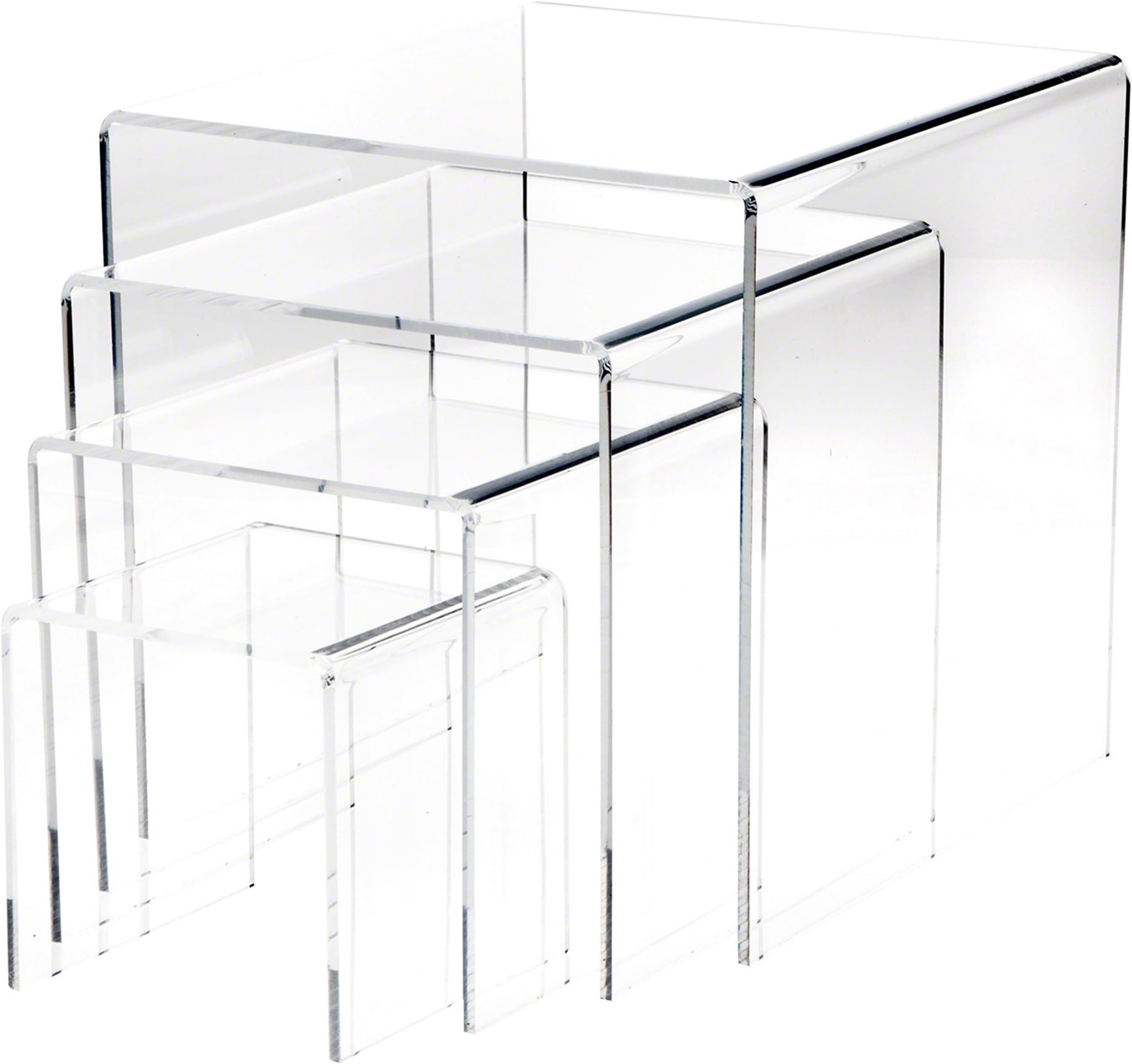 Amazon.com: CLEAR-AD PLASTICS Acrylic Display Risers - Long Sturdy ...