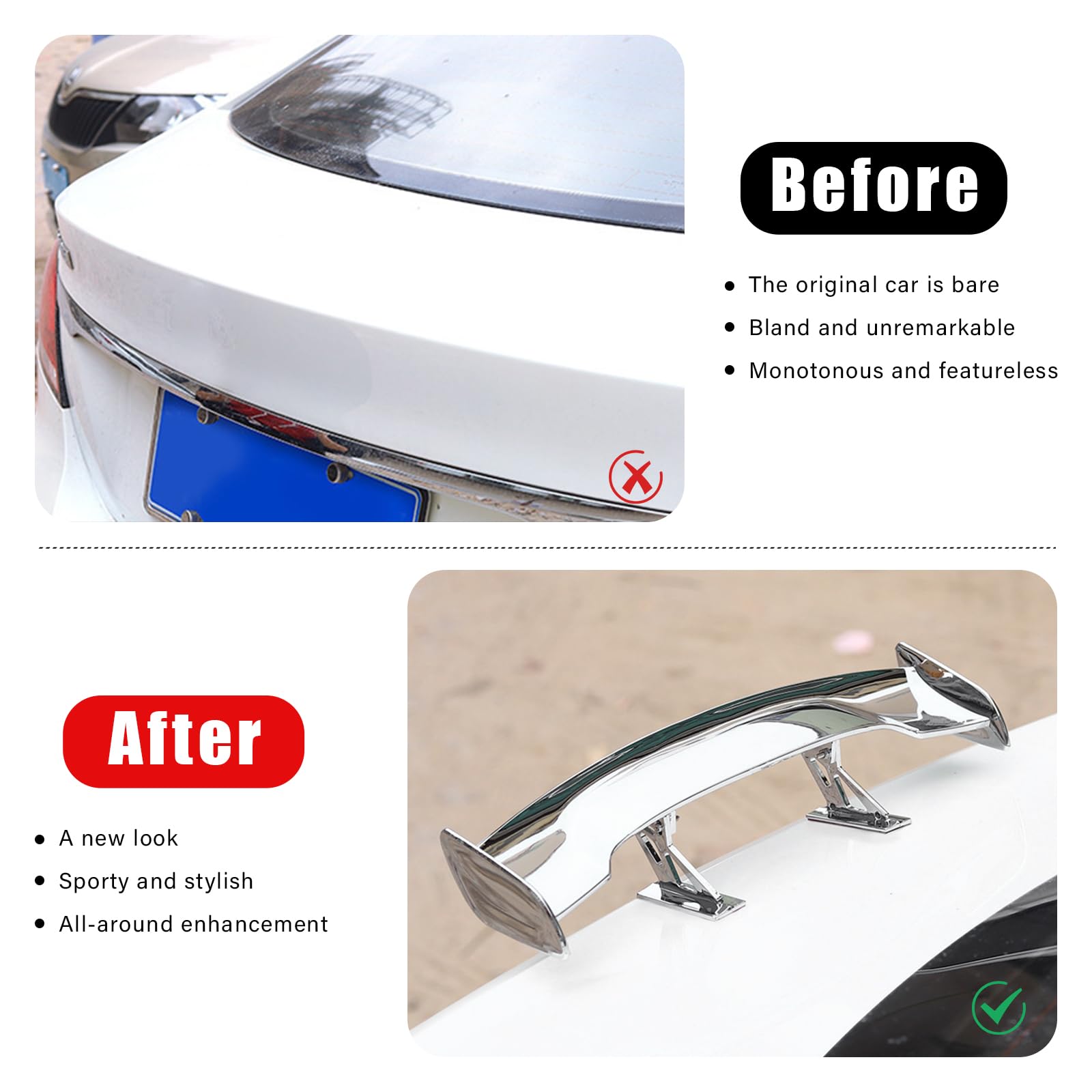 Snapklik.com : Augeny Car Mini Spoiler Wing, 9.8 Inch Carbon Fiber Car ...