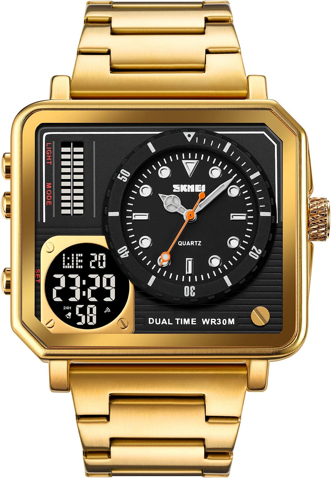 Buy SKMEI Formal Style LED Light Watch for Men Analog-Digital Display ...