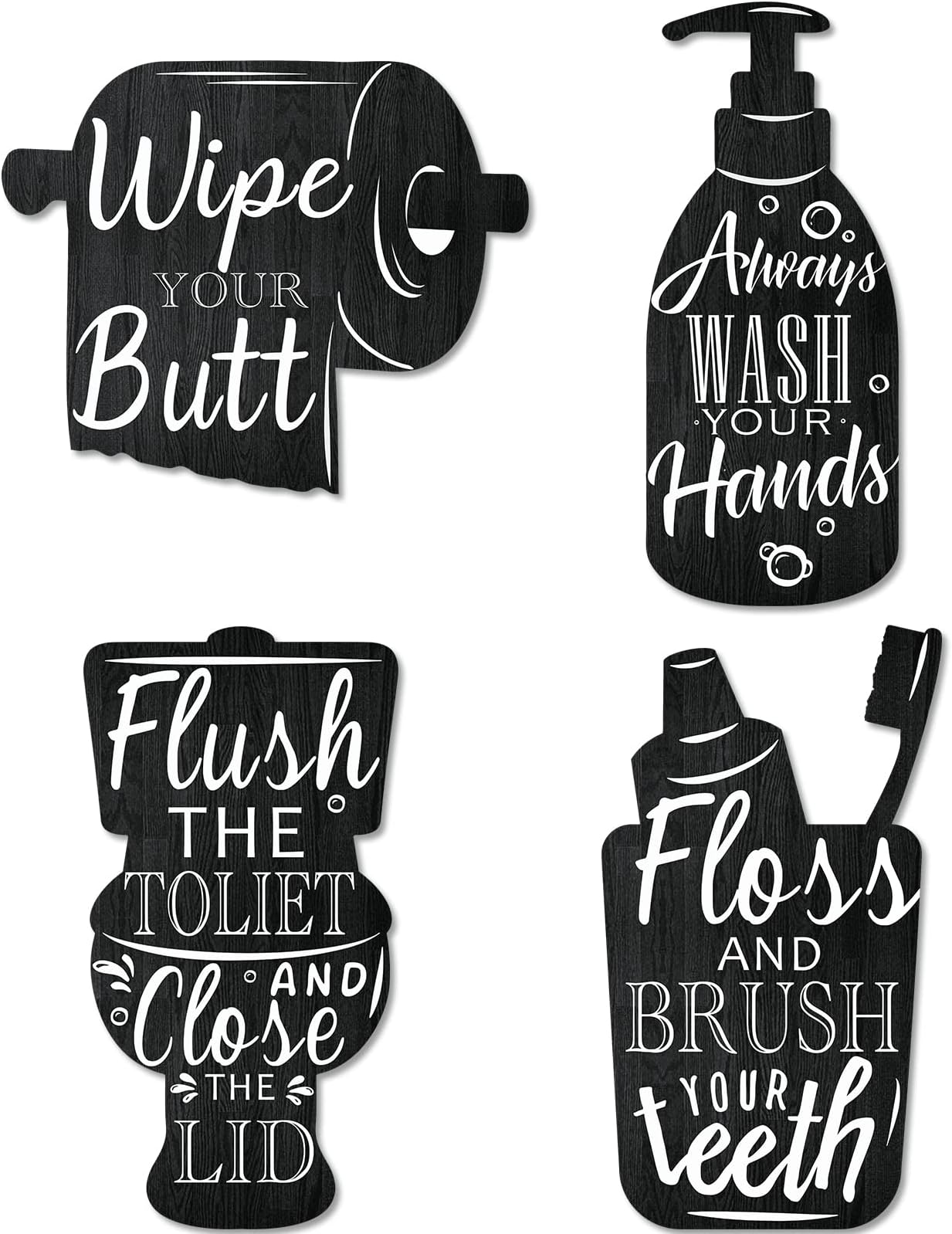 Amazon.com: Black Bathroom Wall Decor, Bubble Bathroom Rules Wall Art ...