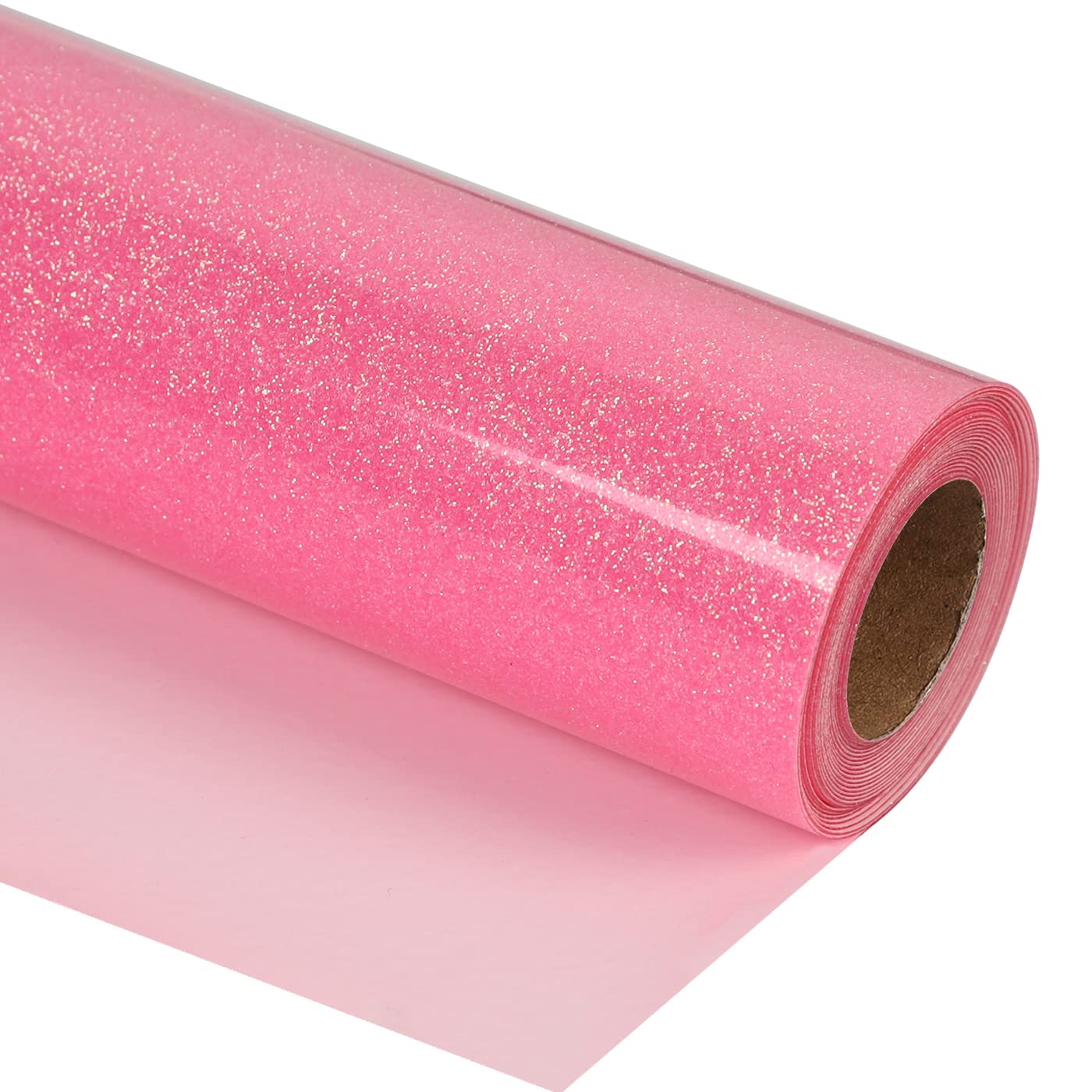 Amazon.com: guangyintong Glow Glitter Pink Heat Transfer Vinyl HTV ...