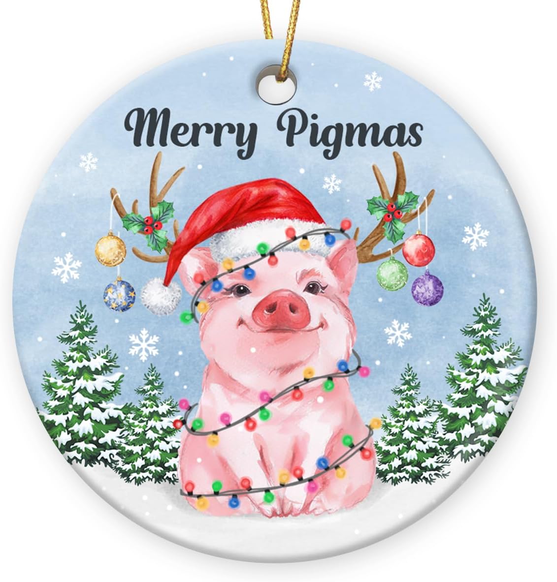 Amazon.com: Noble Gems Flying Pig Glass Christmas Ornament NB1456 ...