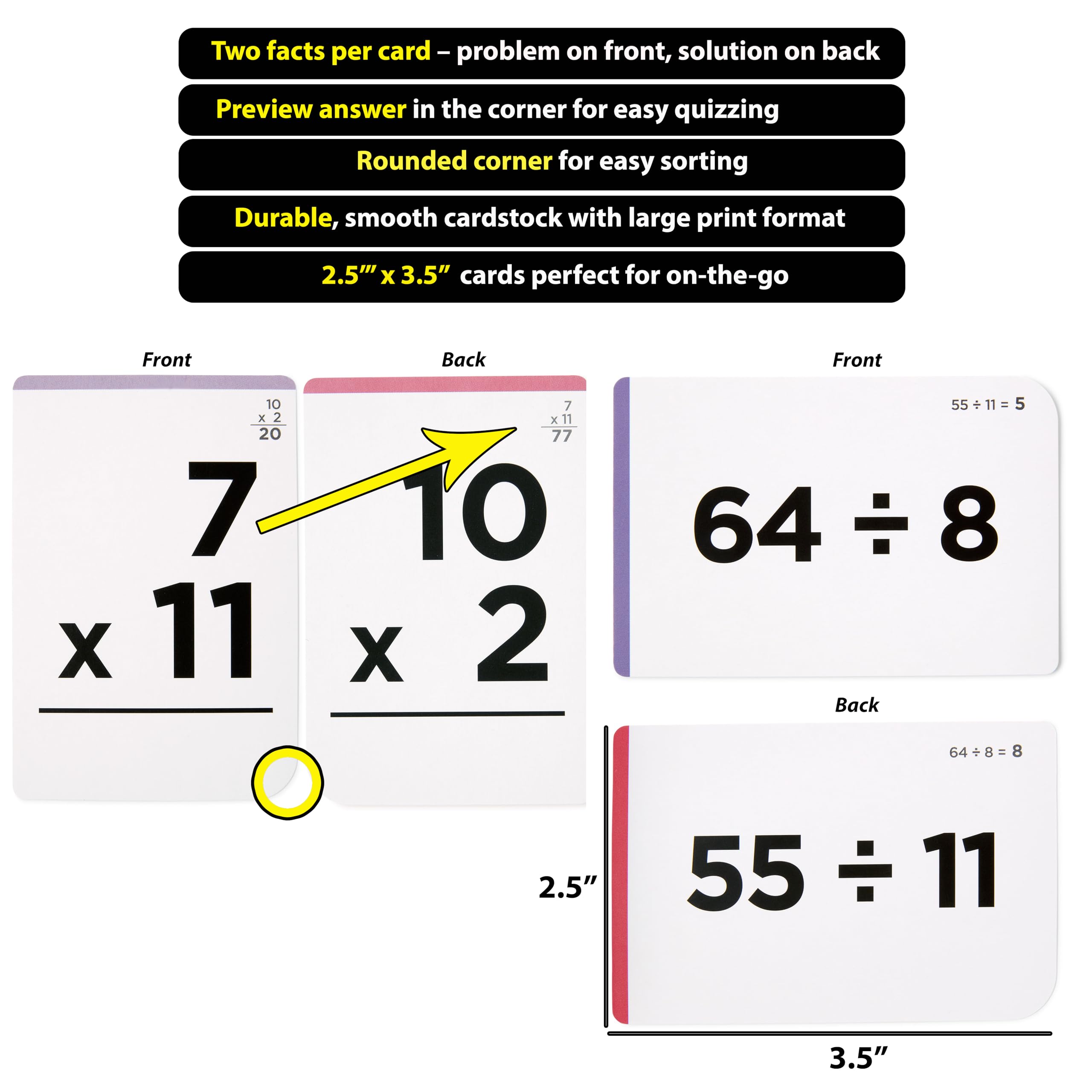Snapklik.com : Award-Winning Math Flash Cards 152 Multiplication ...