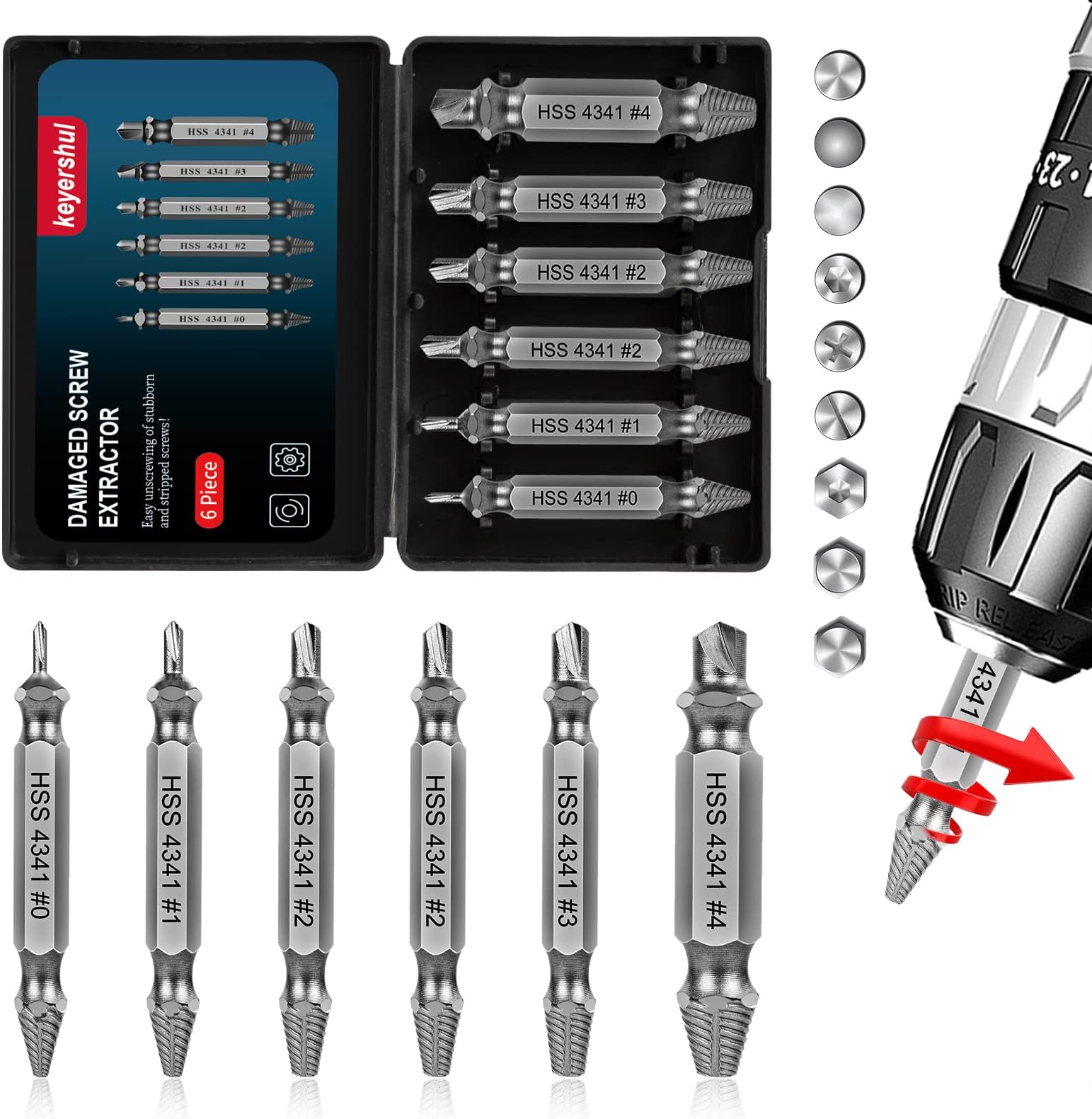 Gifts for Men - Damaged Screw Extractor Set, 6 PCS Stripped Screw ...