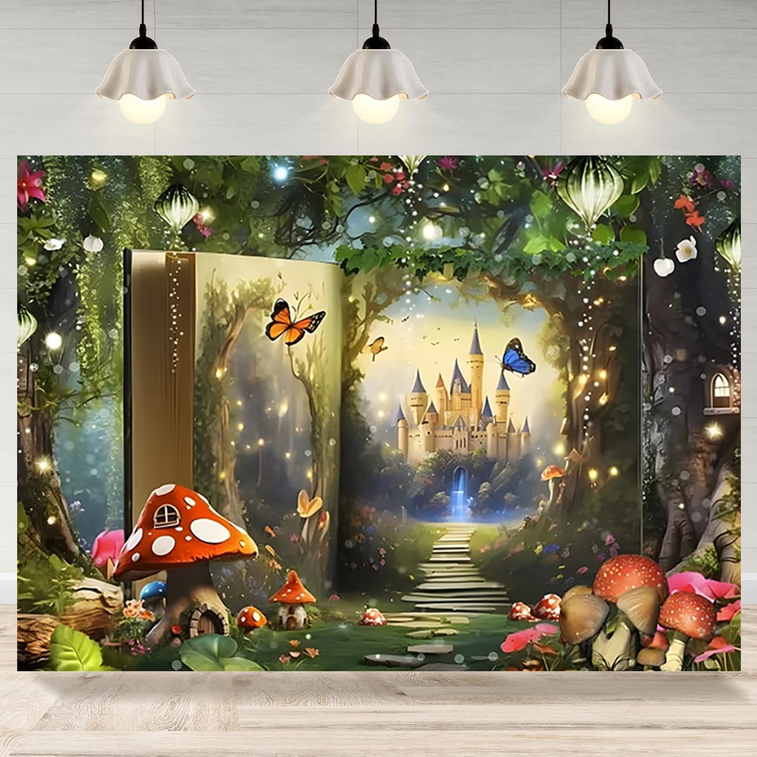 Amazon.com : 8x6ft Enchanted Forest Backdrop Fairy Tale Books Magic ...