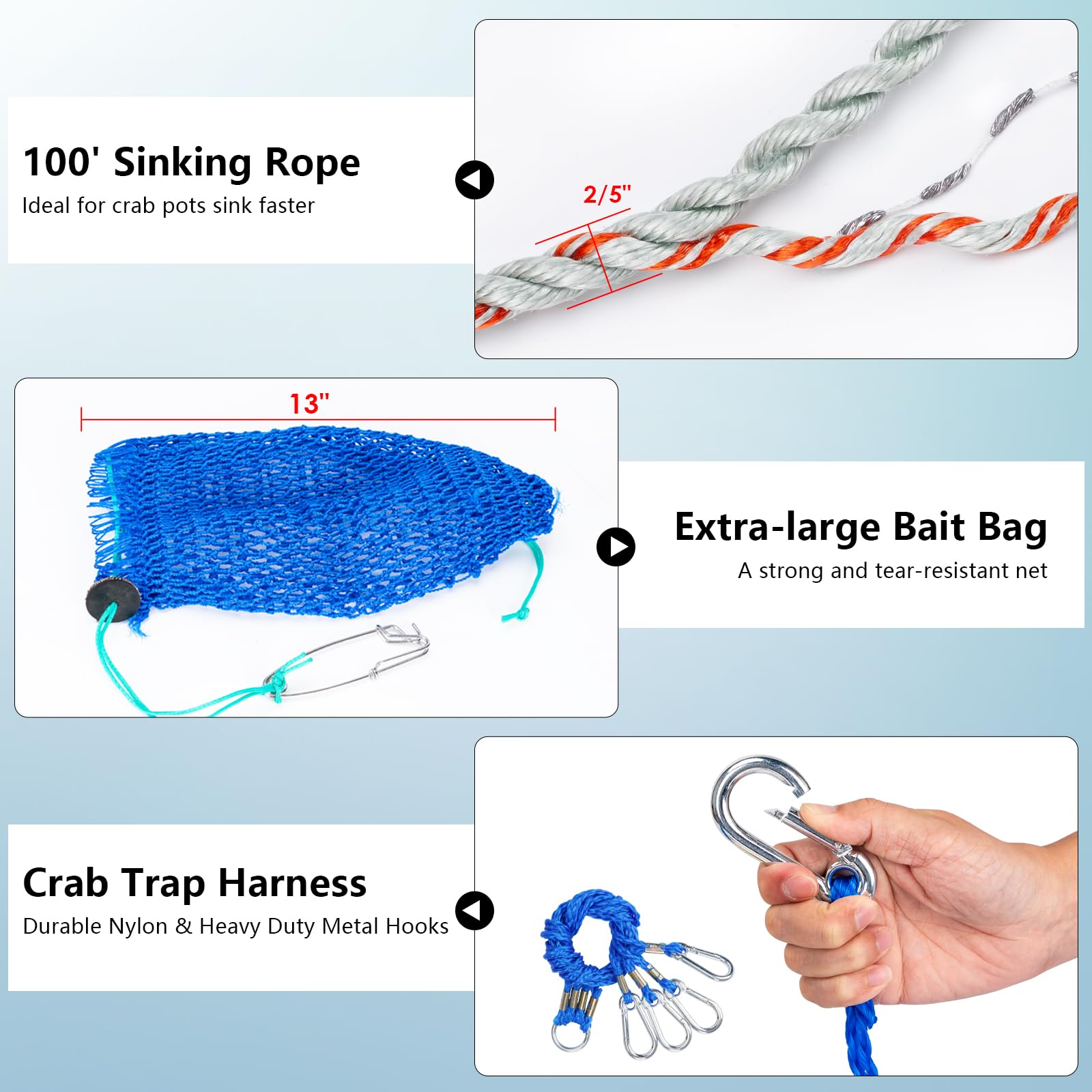 Snapklik.com : 2 Packs Foldable Crab Trap 24", Pacific Heavy Duty Steel ...