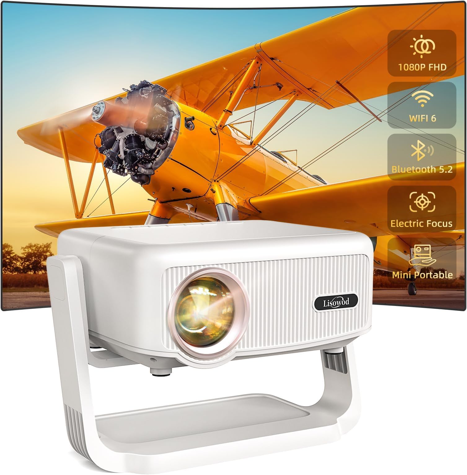 Amazon.com: Projector with WiFi and Bluetooth, CoolEeve Native 1080P ...