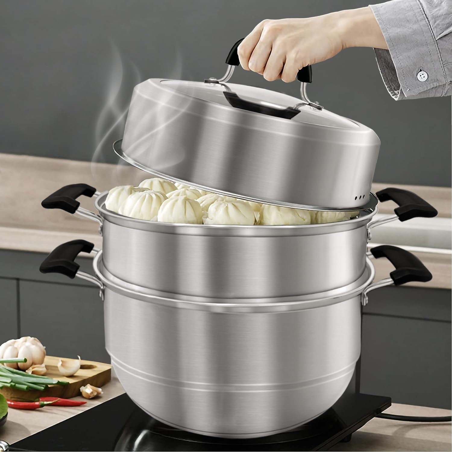 Amazon.com: Nevlers Stainless Steel 2.8 Liter Steamer Pot with 1.9 ...