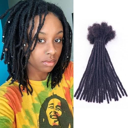 Amazon.com : JISHENG Loc Extensions Human Hair 0.4 cm Dreadlock ...