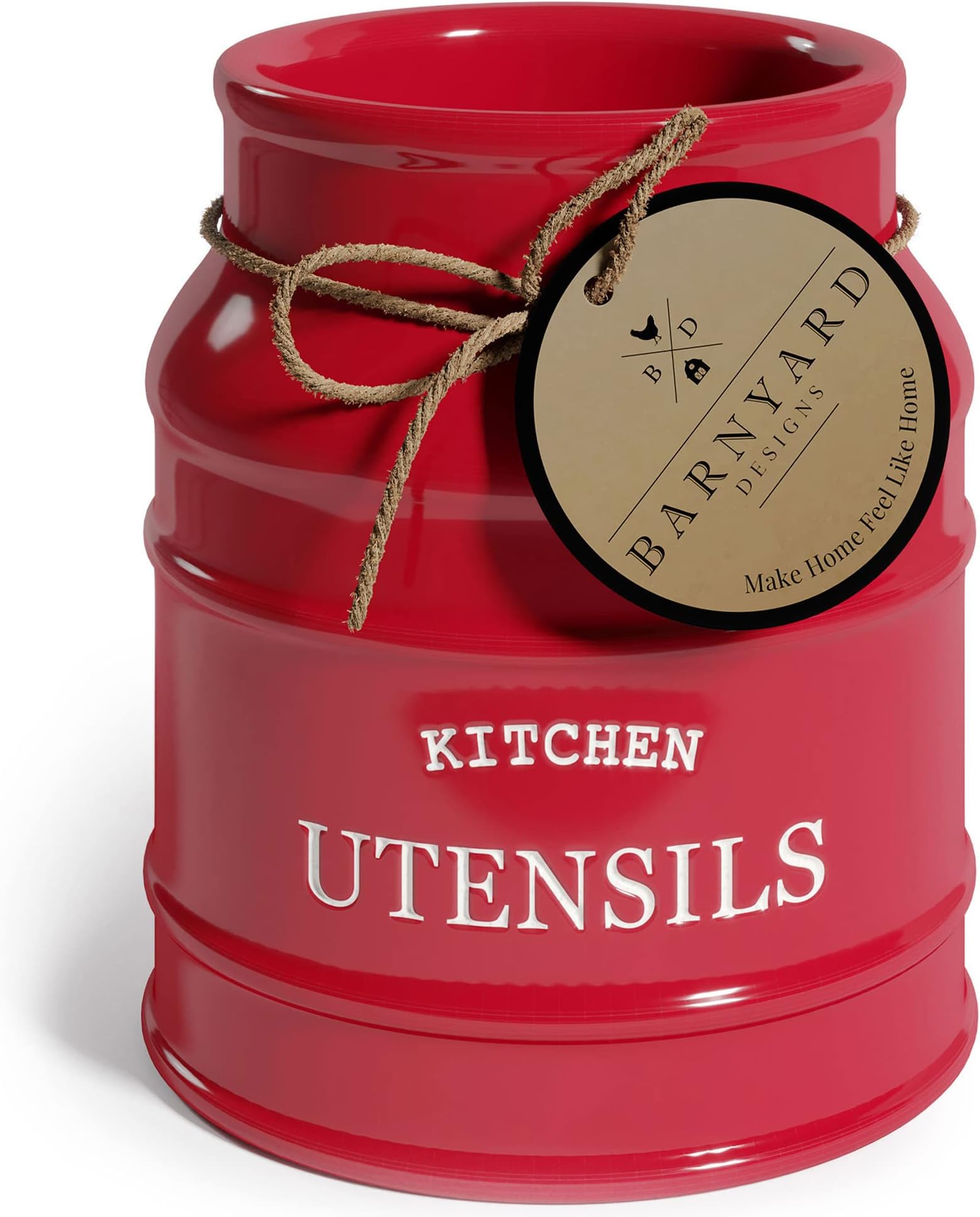 Amazon.com: Now Designs Powder-Coated Steel Utensil Crock, Red : Home ...