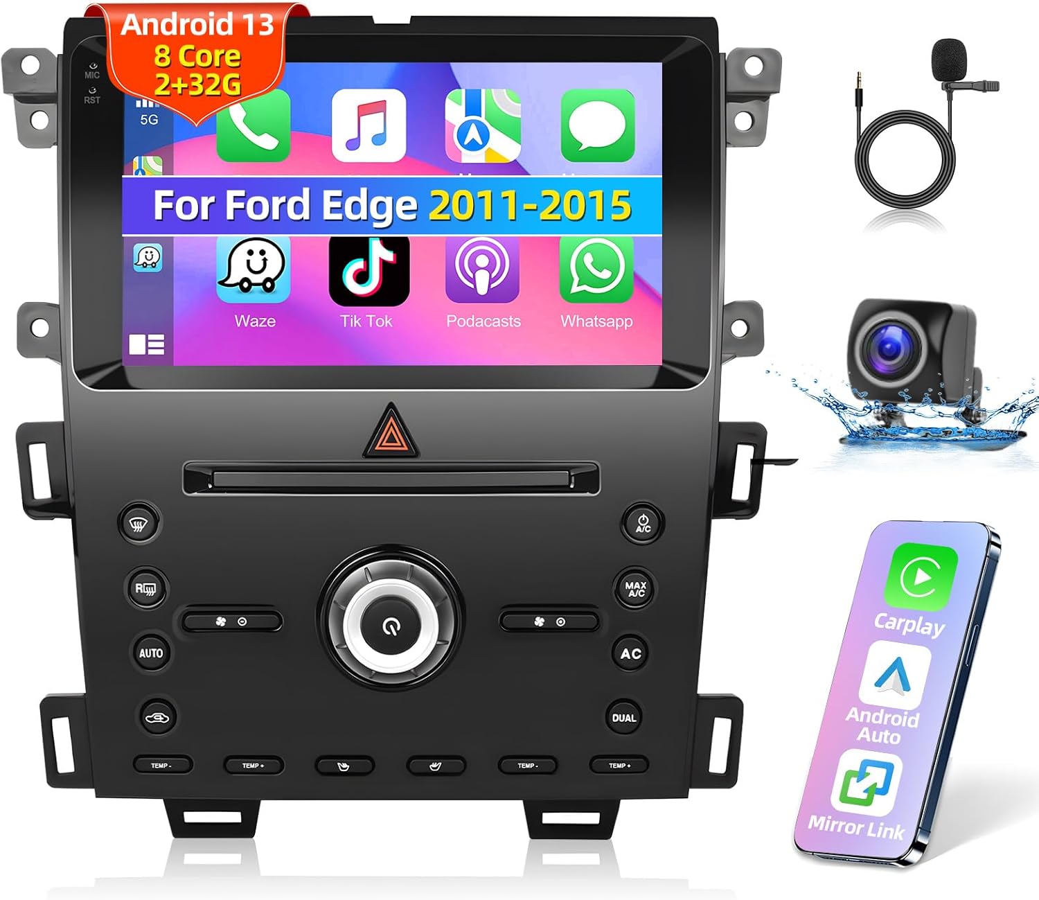 Amazon.com: Podofo Radio estéreo de coche Android de 8 núcleos para ...