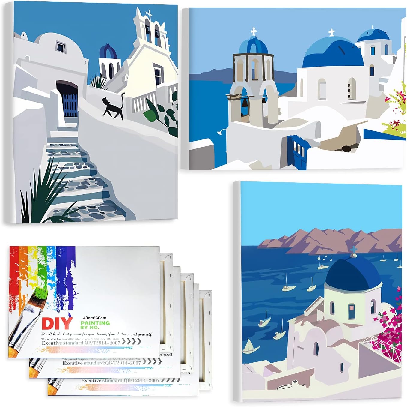 Amazon.com: KANGDONG 3PCS-Paint by Numbers for Adults Beginner Paint by ...