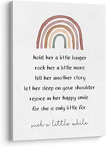 Amazon.com: XWELLDAN Hold Her A Little Longer Baby Girl Wall Art Canvas ...