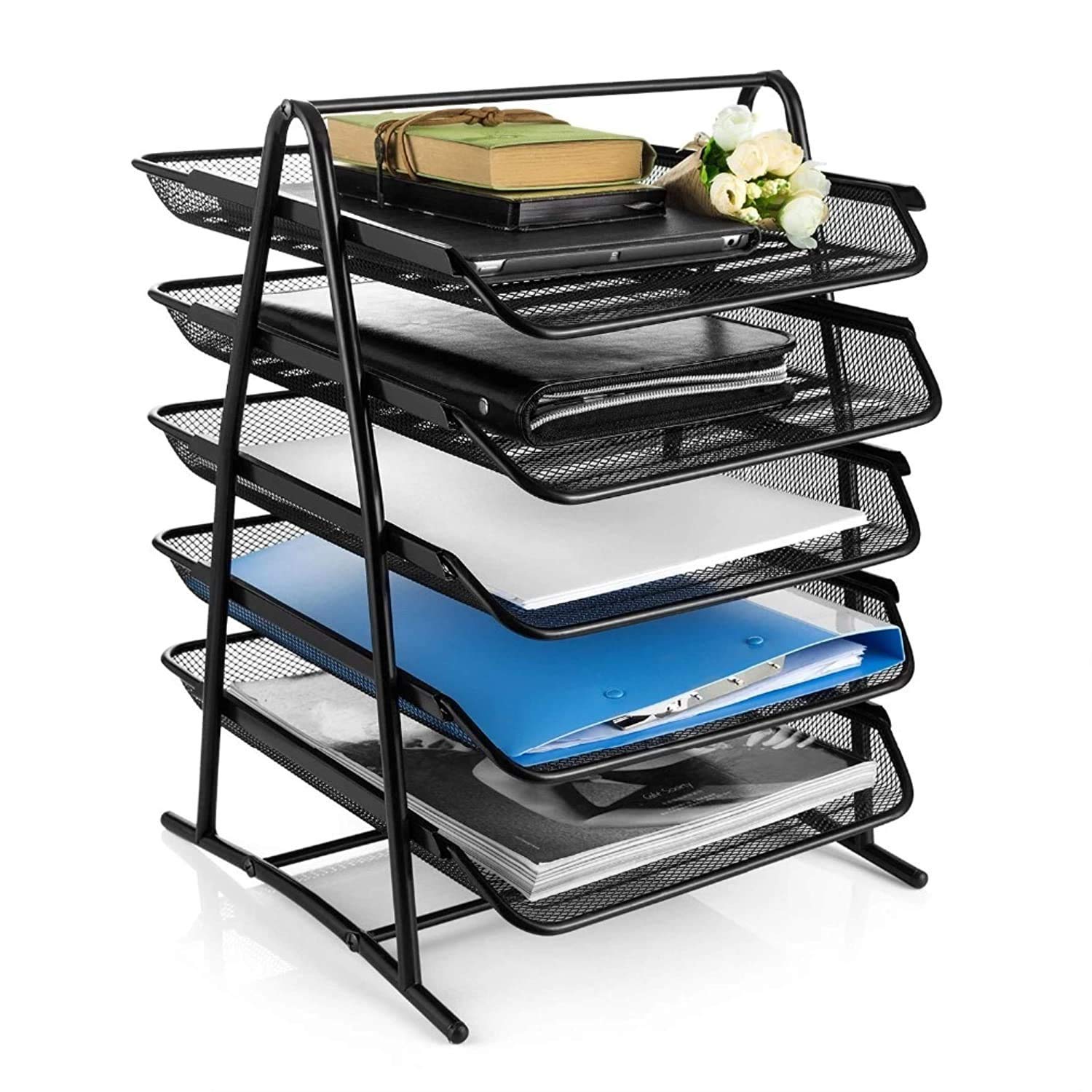 Castle Cart Desk File Tray 5 Tier Metal Mesh A4 | Desertcart INDIA