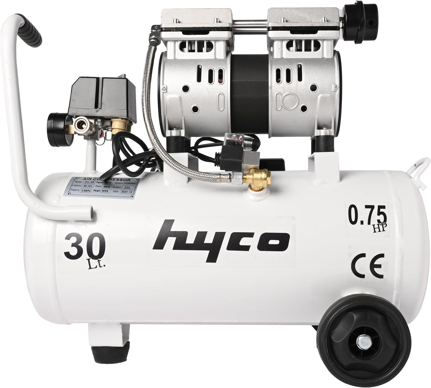 Hyco Oil Free Silent Air Compressor with 100% Copper Winding (0.75HP ...