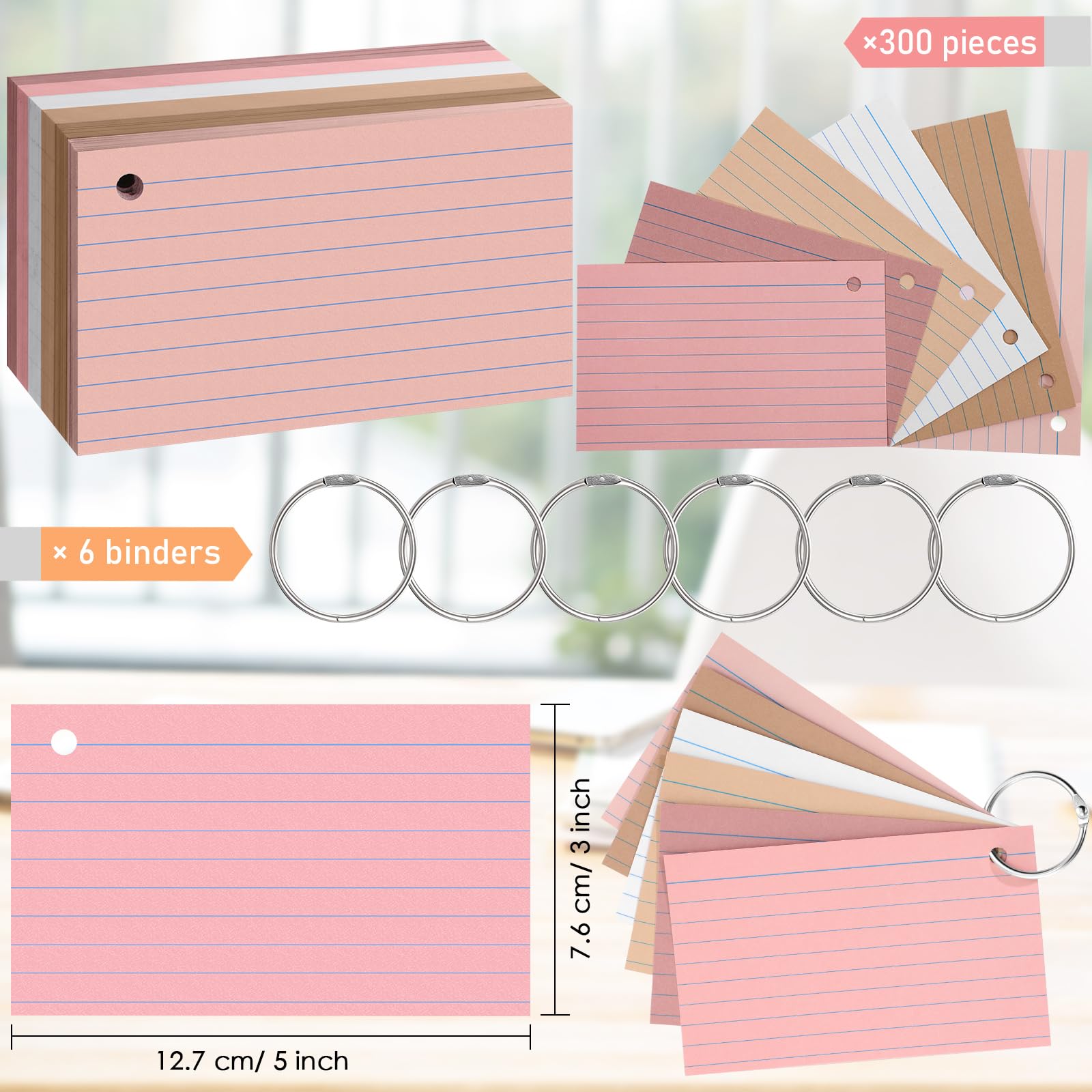Snapklik.com : Epakh 300 Pieces Lined Index Cards 180 GSM Thick Flash Cards