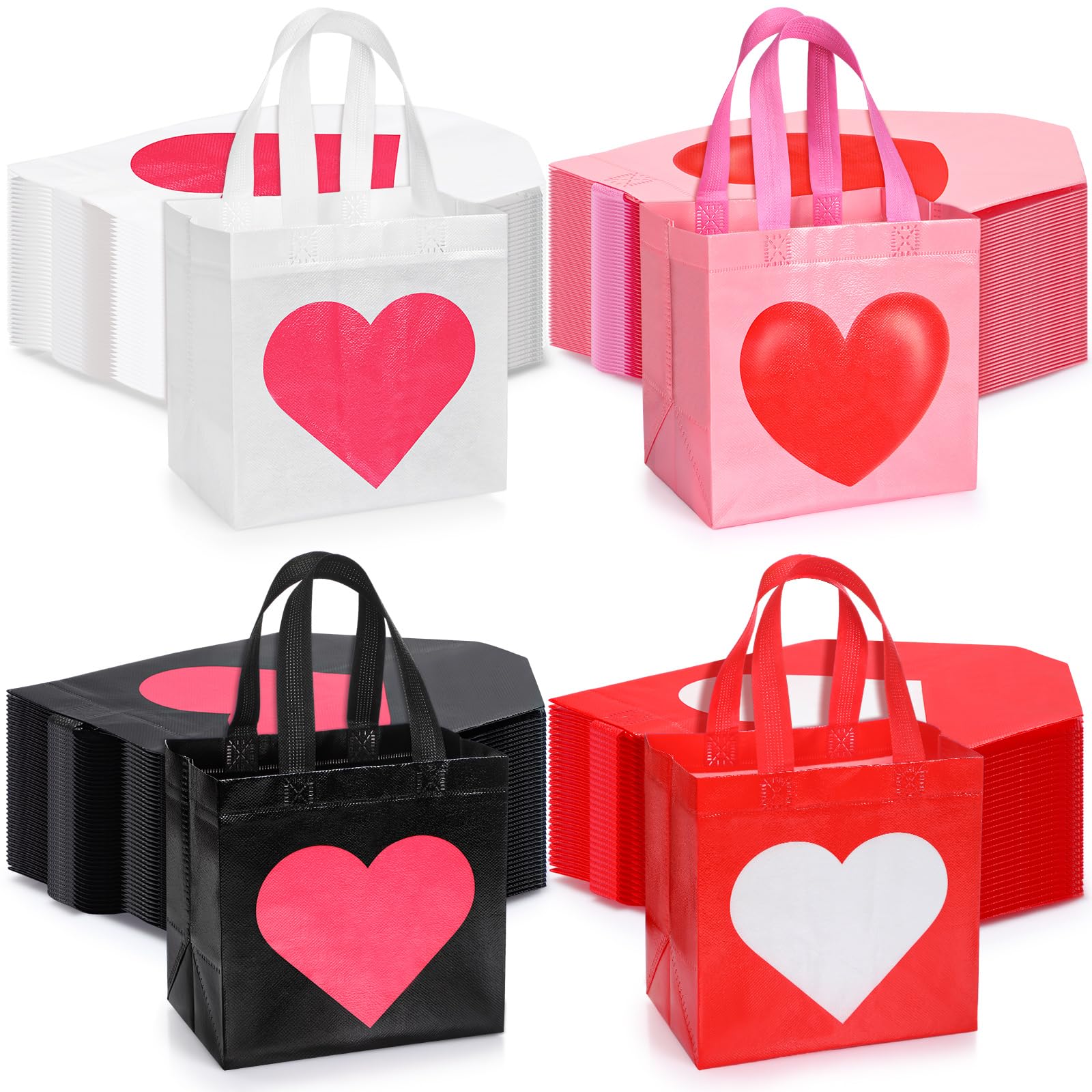 Amazon.com: Kacctyen 60 Pcs Heart Gift Bags Bulk Valentines Day Non ...