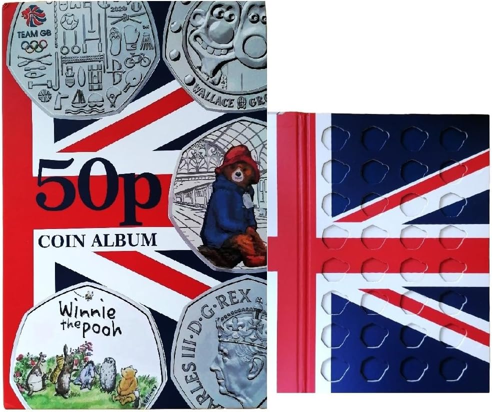 2024 Up to date UK 50p Coin Hunt Collector Album Folder Includes ...
