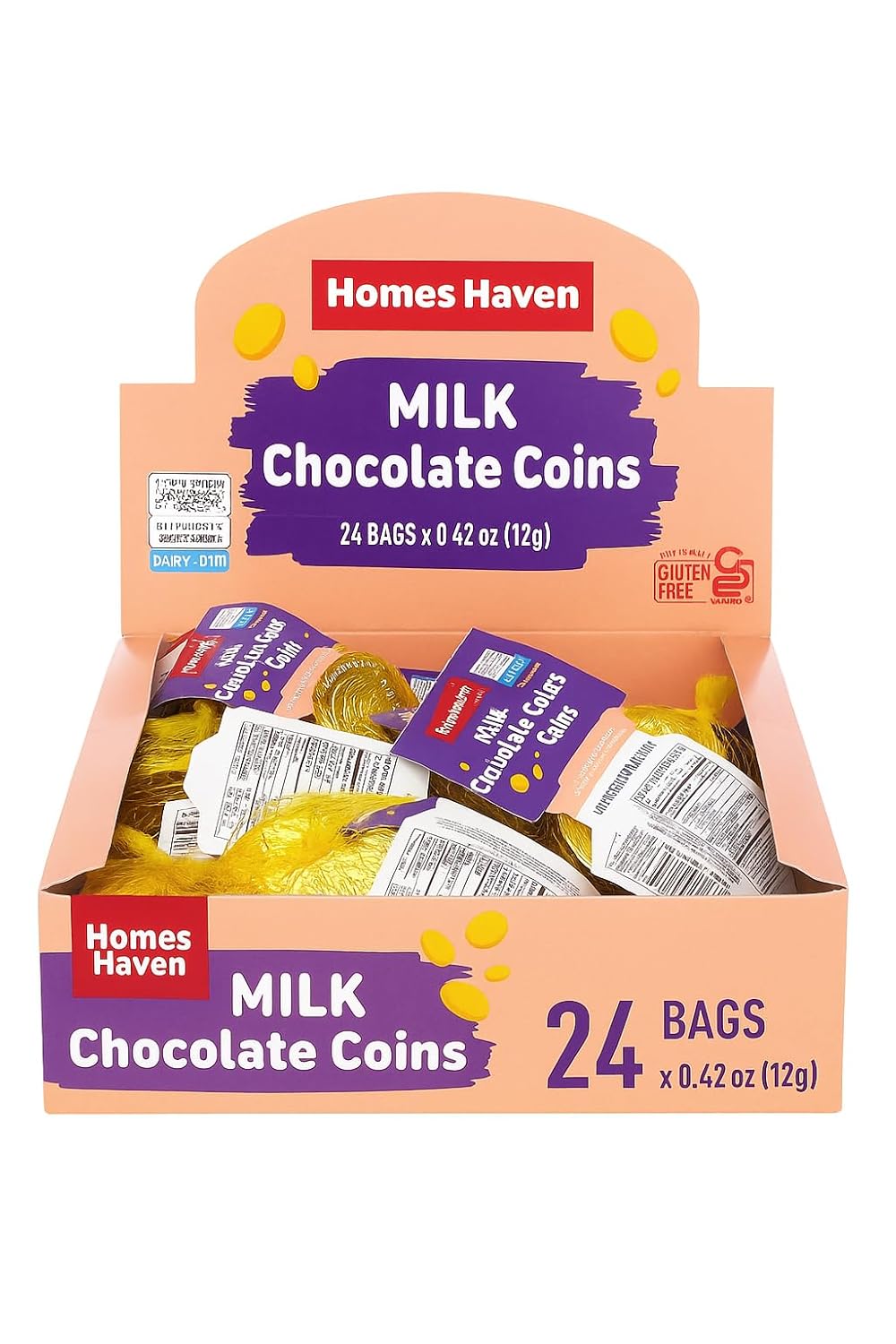 Amazon.com : Homes Haven Hanukkah Milk Chocolate Coins – 24 Mesh Bags ...