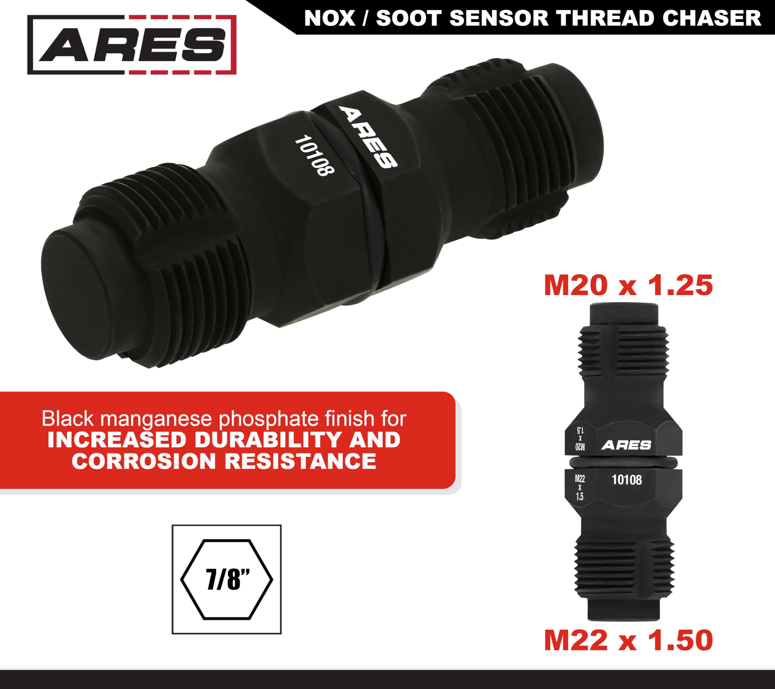 Snapklik.com : 10108 M22 X 1.5 & M20 X 1.25 Combo Thread Chaser Tool ...