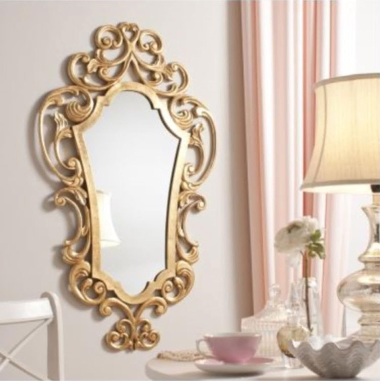 Large Antique Style Ornate Gold Rococo Wall Mirror 4Ft X 2Ft4 Wall ...