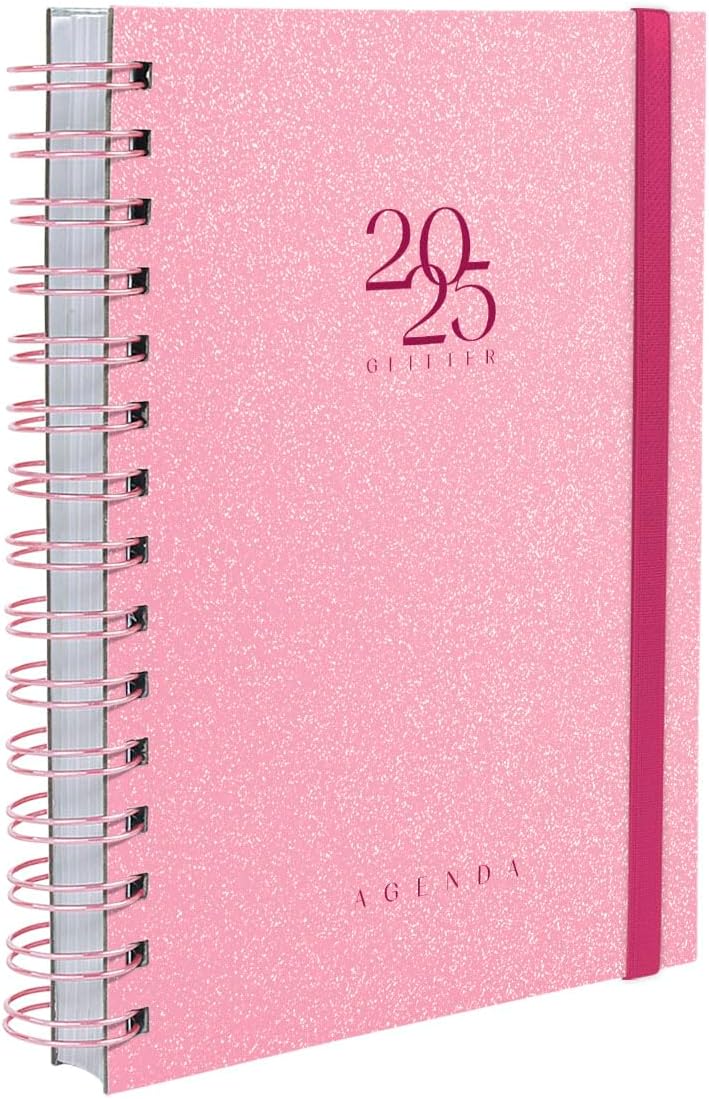 Agenda Plus 2025 Capa Dura Solid Glitter Cores Rosa E Pink : Amazon.com.br: Papelaria e Escritório