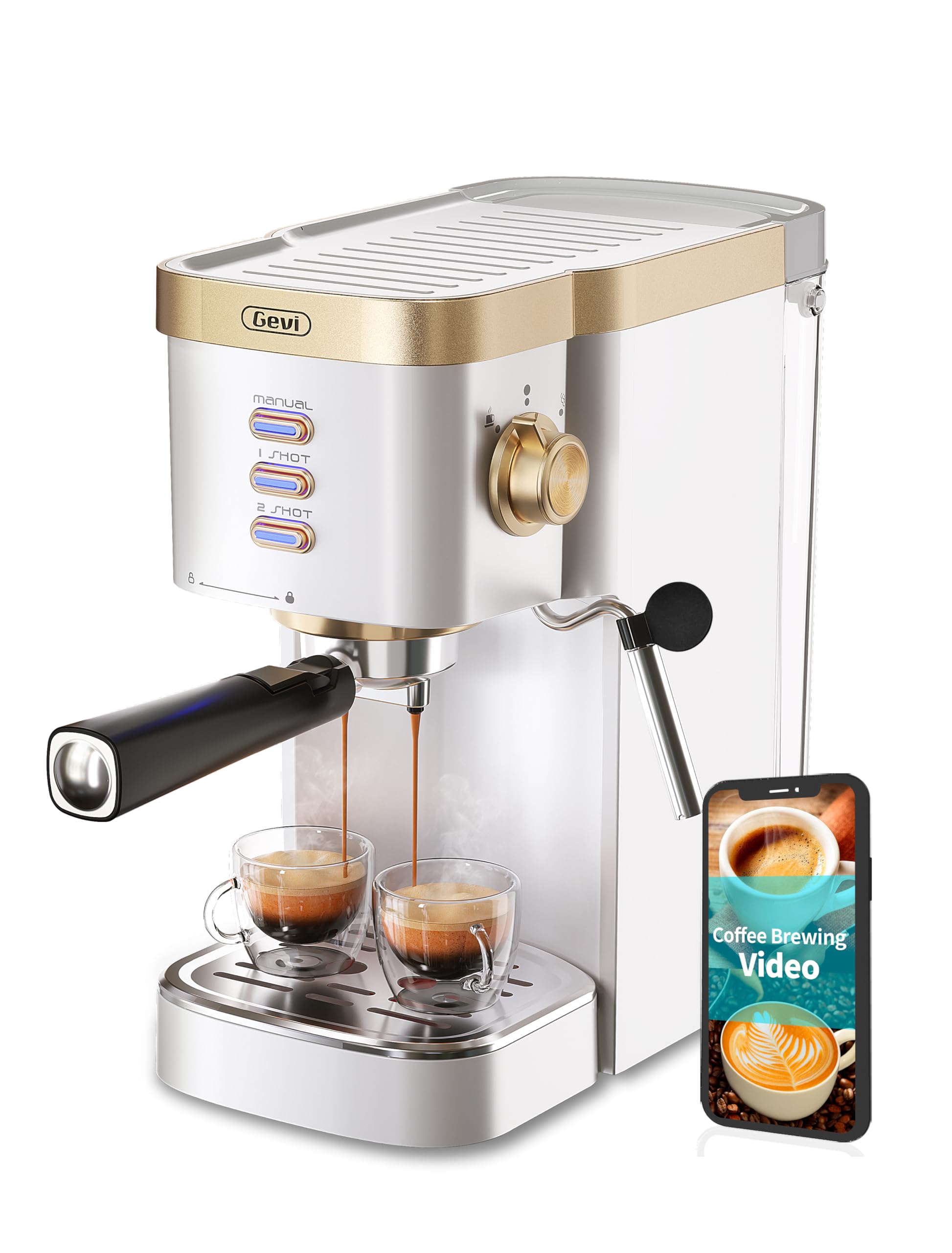 Snapklik.com : Gevi 20 Bar High Pressure Commercial Espresso Machines, Expresso Coffee Machine