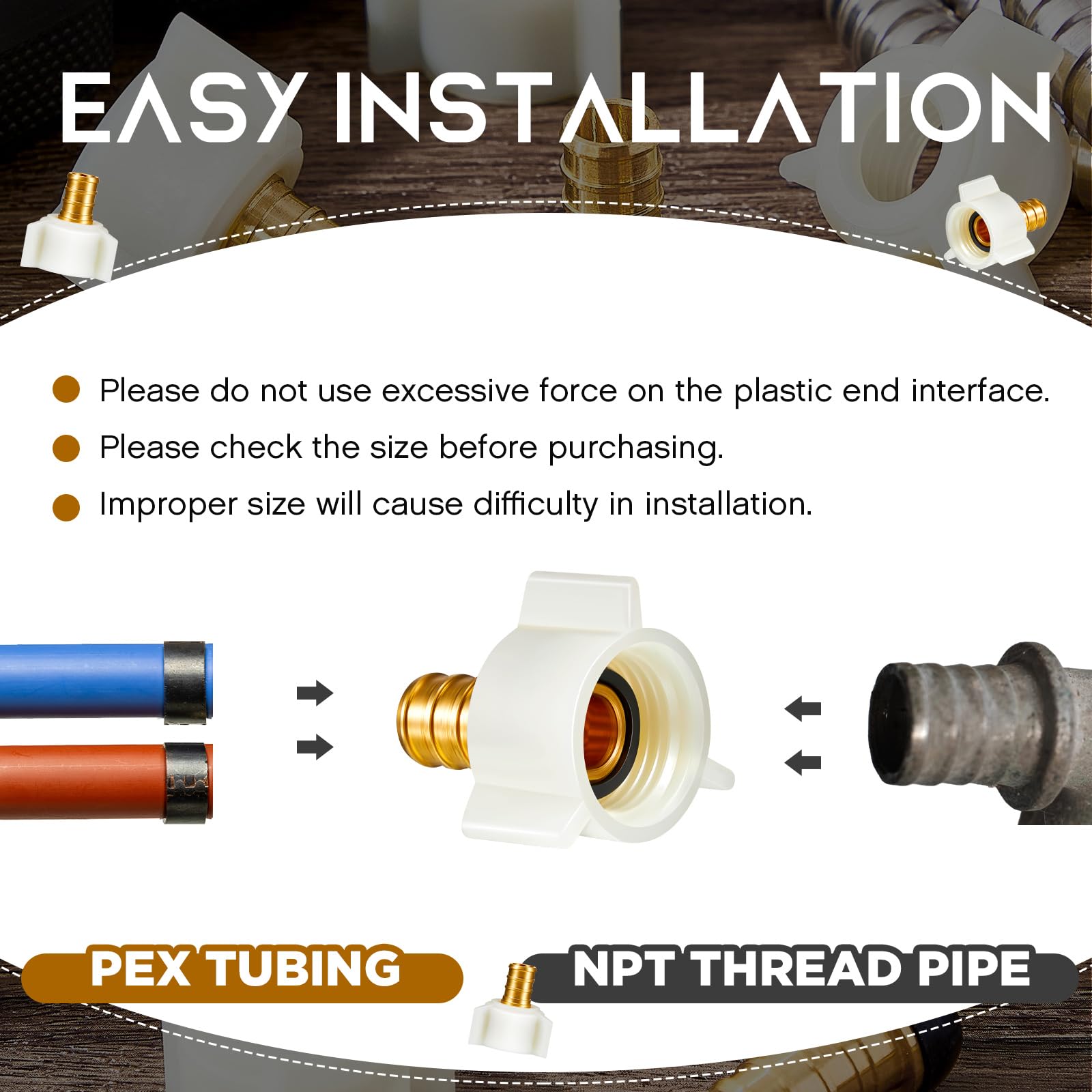 Snapklik.com : Fabbay 4 Pack Pex Fittings 1/2 Inch Female Threaded ...