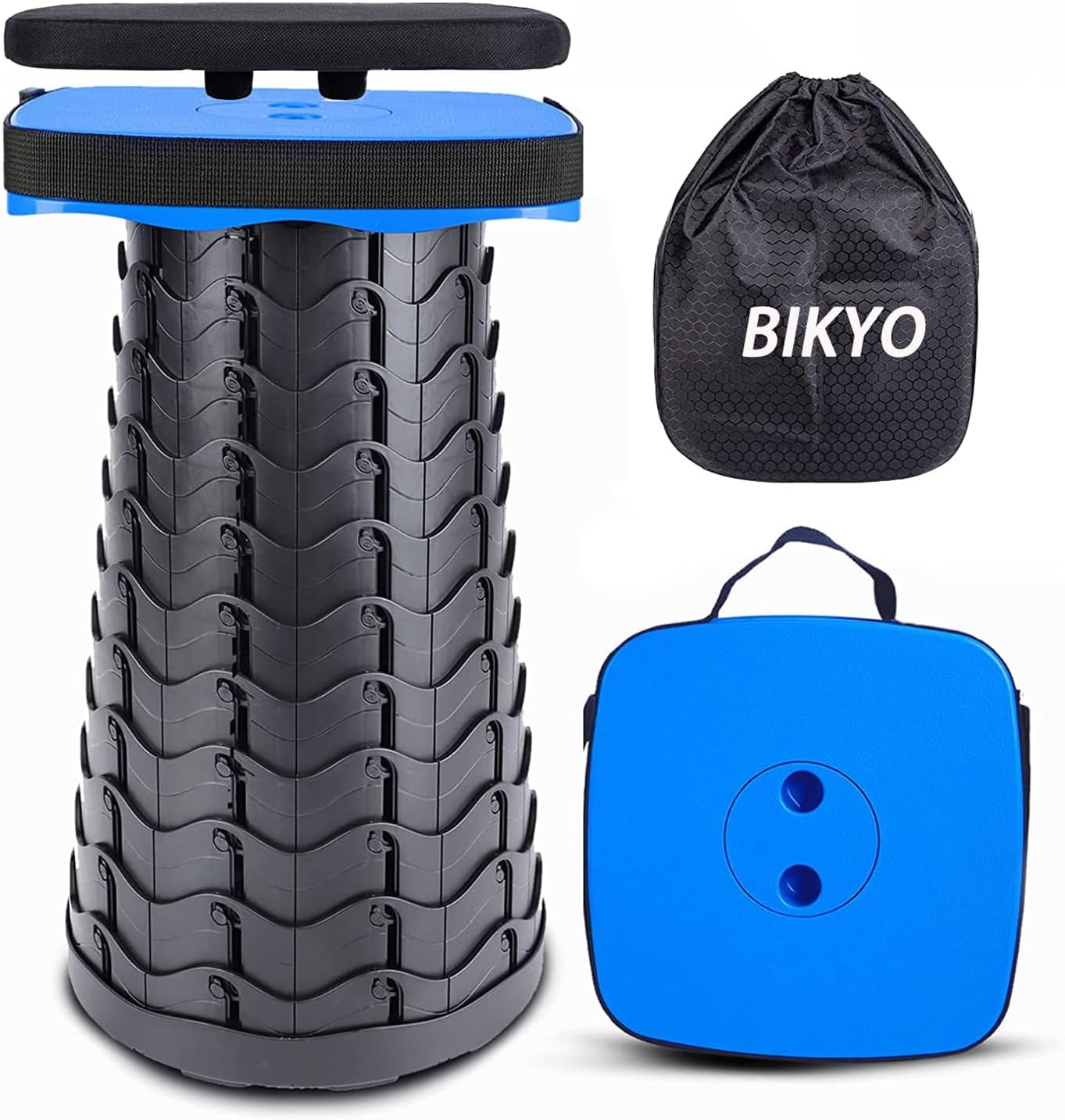 Amazon.co.jp: BIKYO 折りたたみ椅子 アウトドアチェア伸縮式 キャンプ椅子 折り畳み式 キャンプスツール 軽量 コンパクト ...