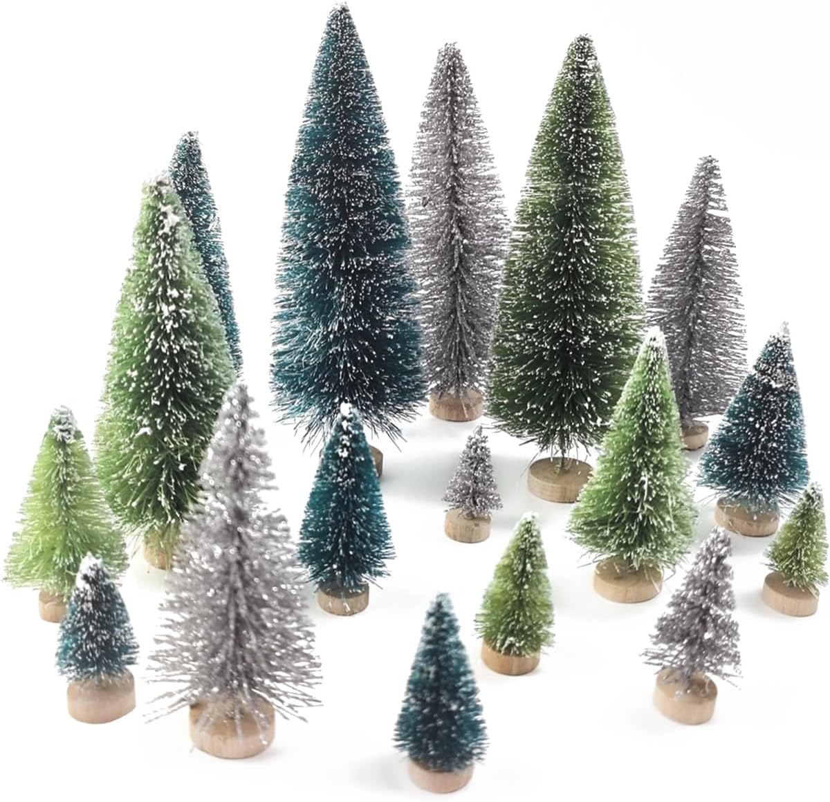 Amazon.com: 44Pcs Mini Christmas Trees Artificial Pine Trees,Sisal ...
