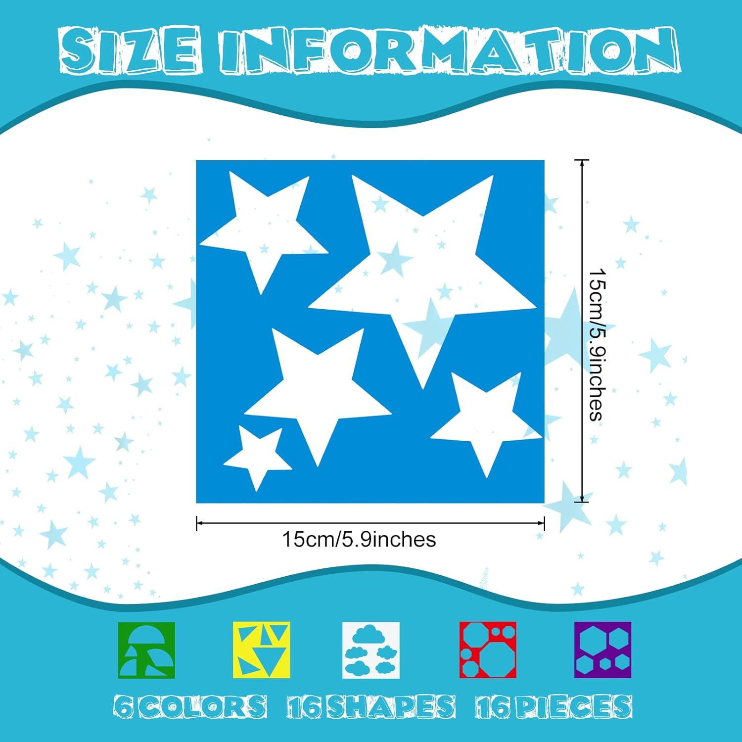 16-Piece Geometric Shapes Stencils for DIY Craft, Kosovo | Ubuy