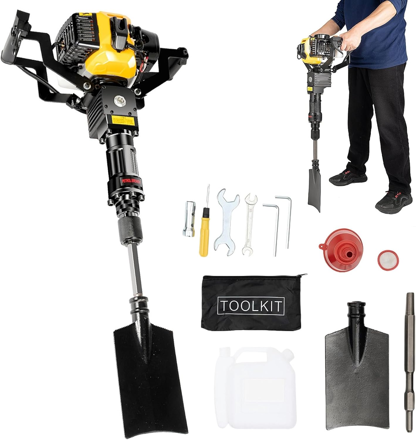 Amazon.com : YIYIONCE Gas Powered Trench Digger Machine 52CC Garden ...