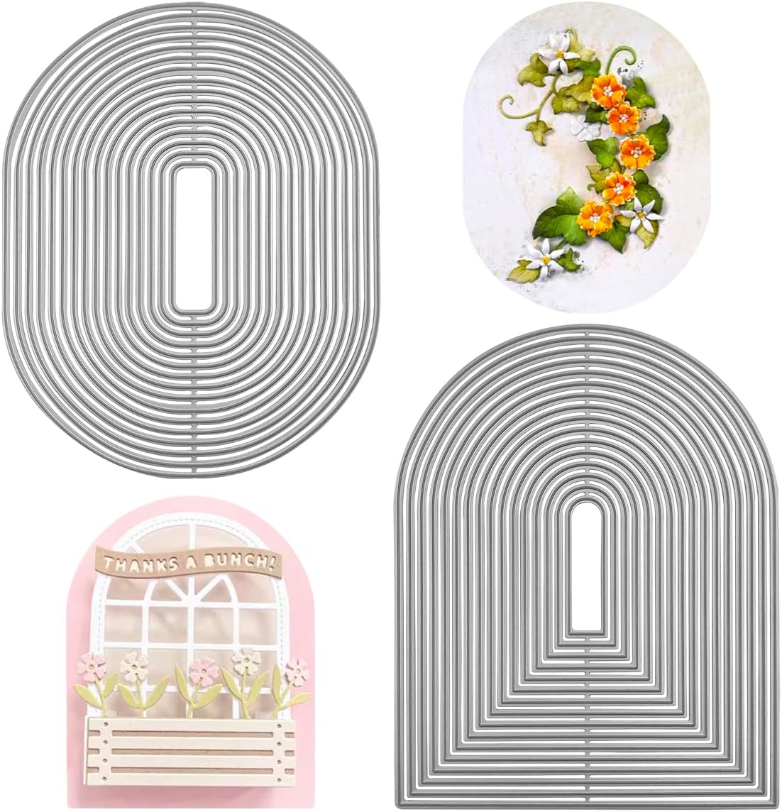 Amazon.com: Oval Border Die Cuts for Card Making,Metal Cutting Dies ...
