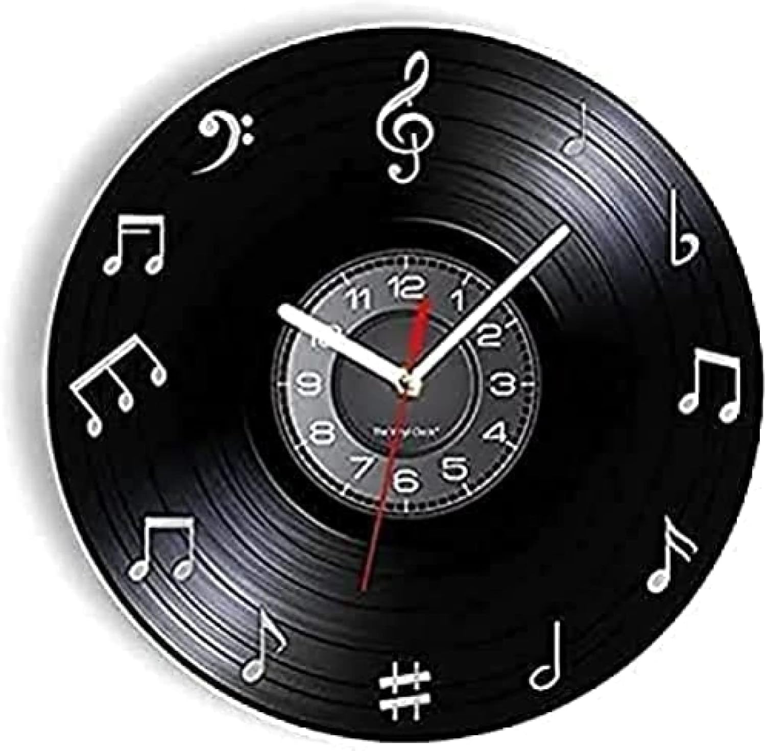 Wall Clock Large 30 Cm Wall Clock Laser Cut Music Notes Wall Clock ...
