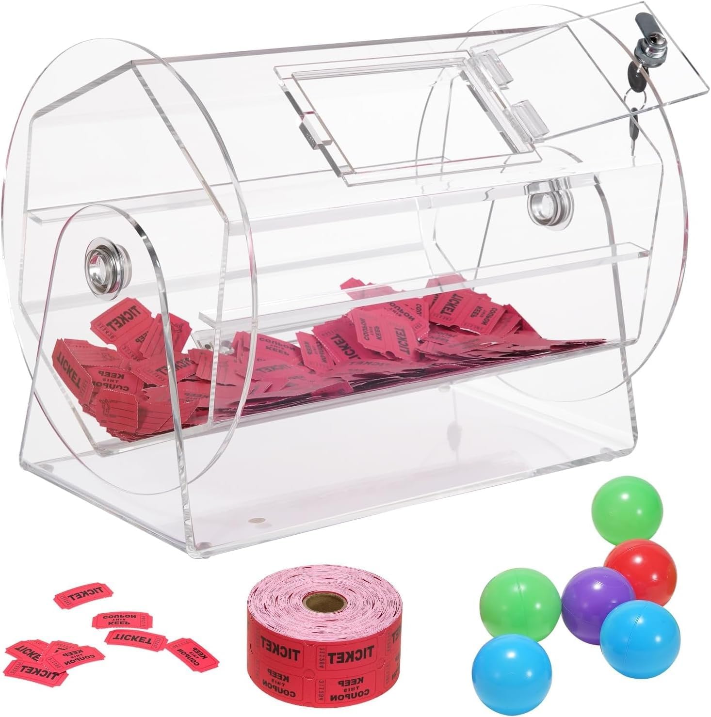 Amazon.com : VEVOR Acrylic Raffle Drum,Professional Raffle Ticket ...