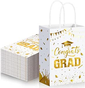 Amazon.com: TaoBary 24 Pcs White Gold 2025 Graduation Gift Bags ...
