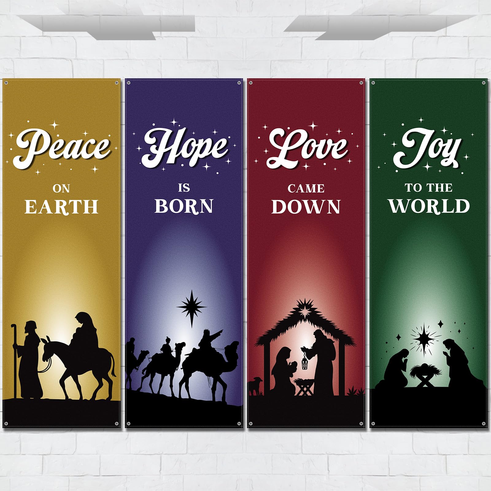 Snapklik.com : Hosuly 4 Pcs Church Banners For Sanctuary Wall Nativity ...