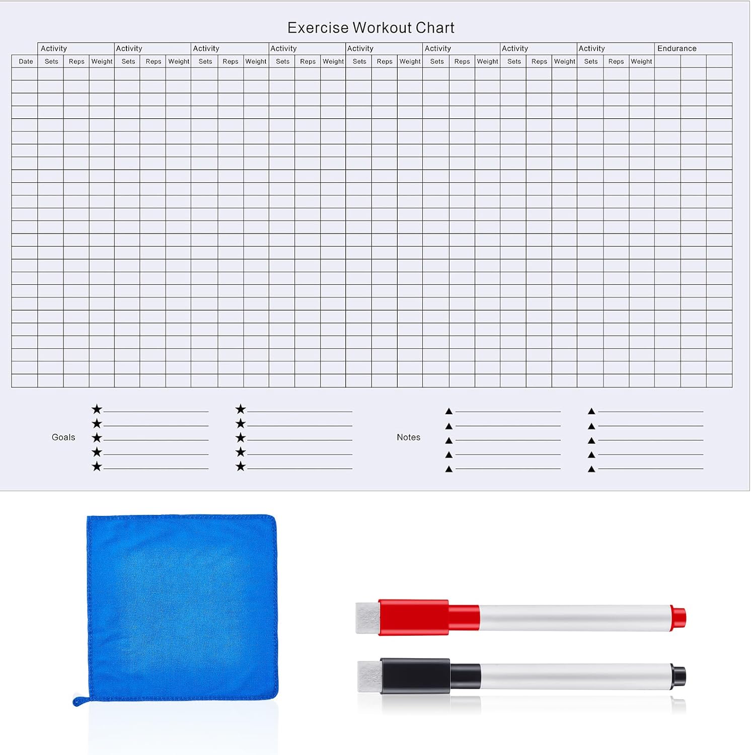 Amazon.com : Motipuns 22" x 34" Huge Exercise Workout Wall Chart ...