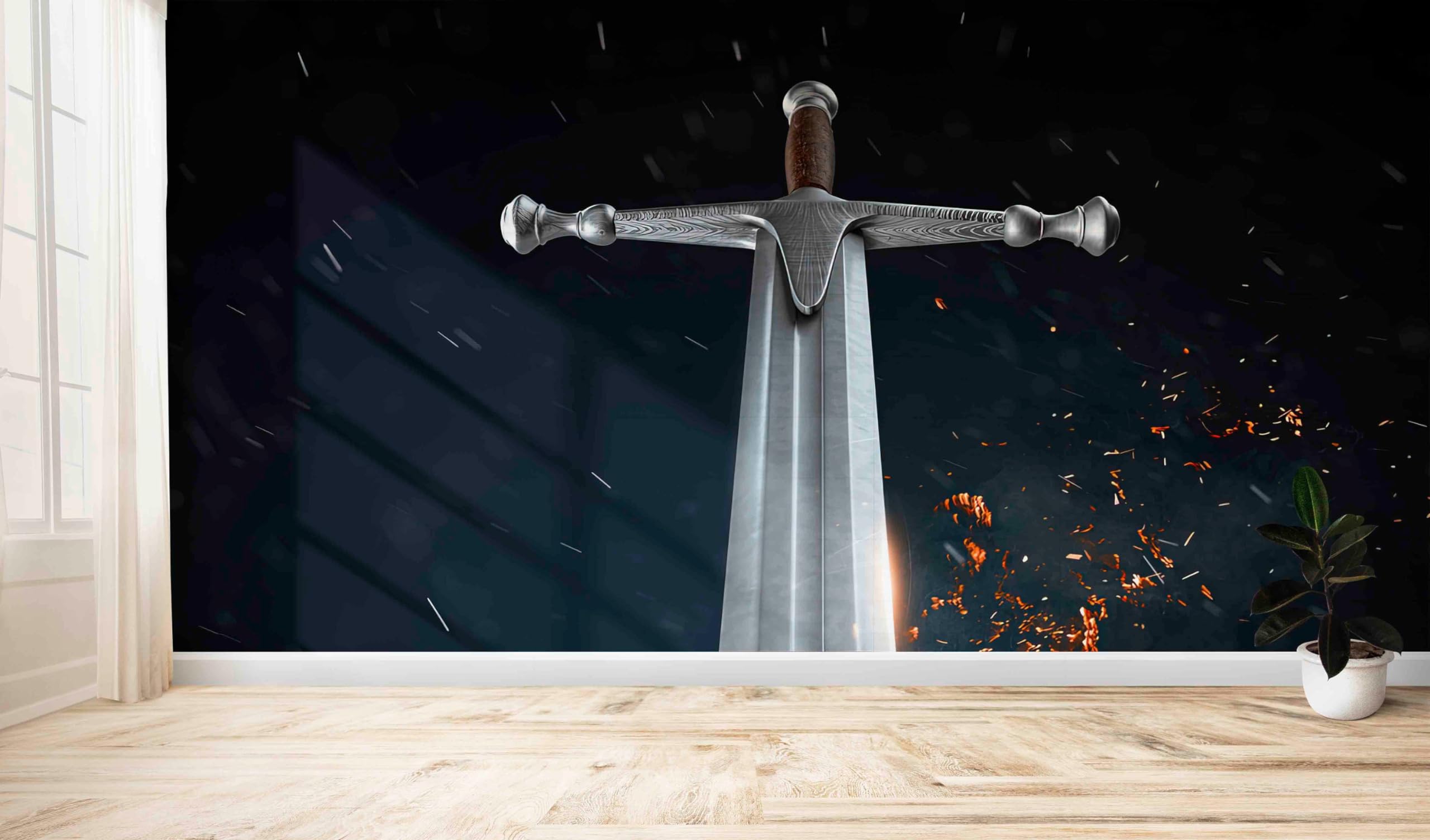 Excalibur Wallpaper Excalibur Sword In The Stone With Light Rays In A