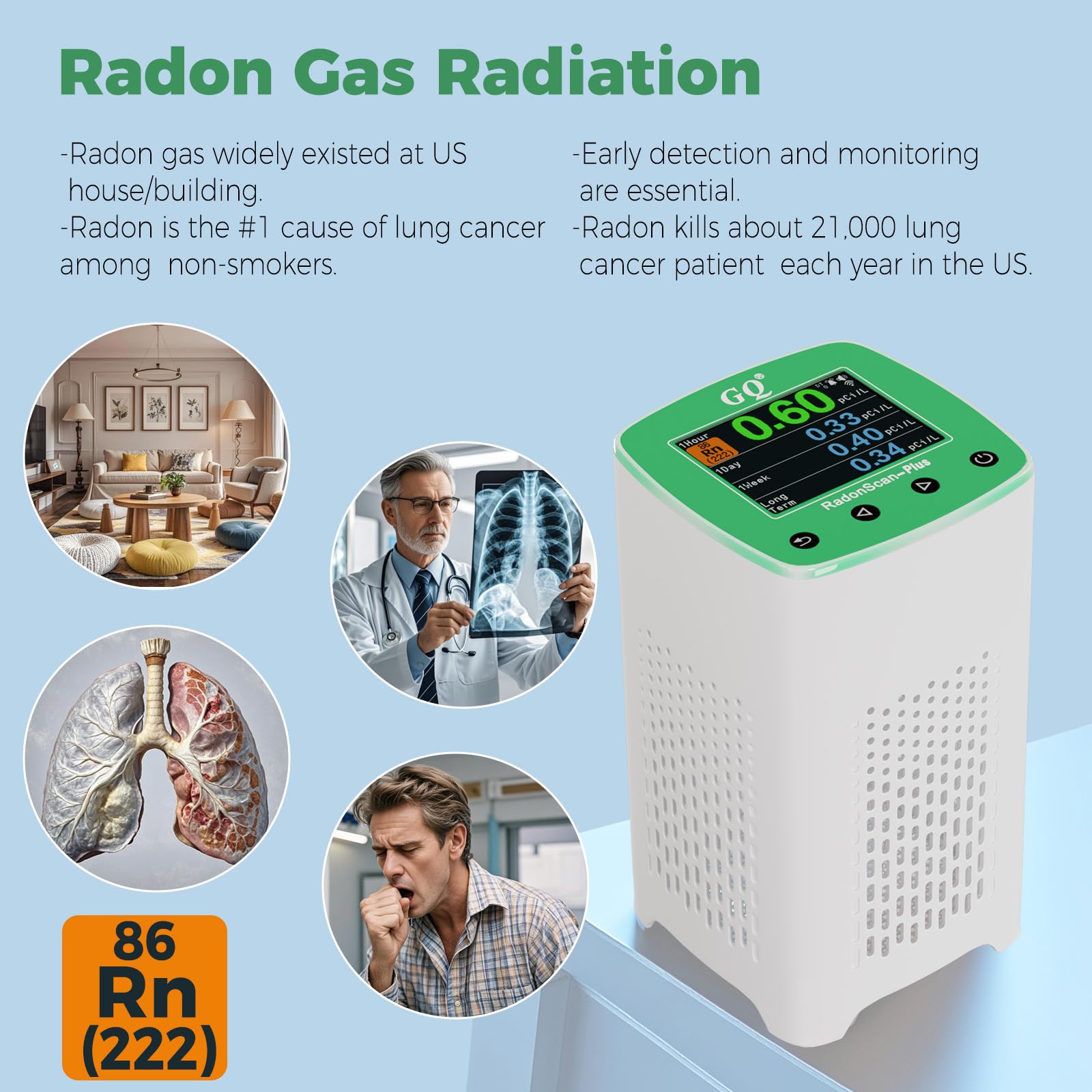 Radon Tester Amazon GQ Radon Pro Detector - 2-in-1 Radon Gas & Nuclear ...